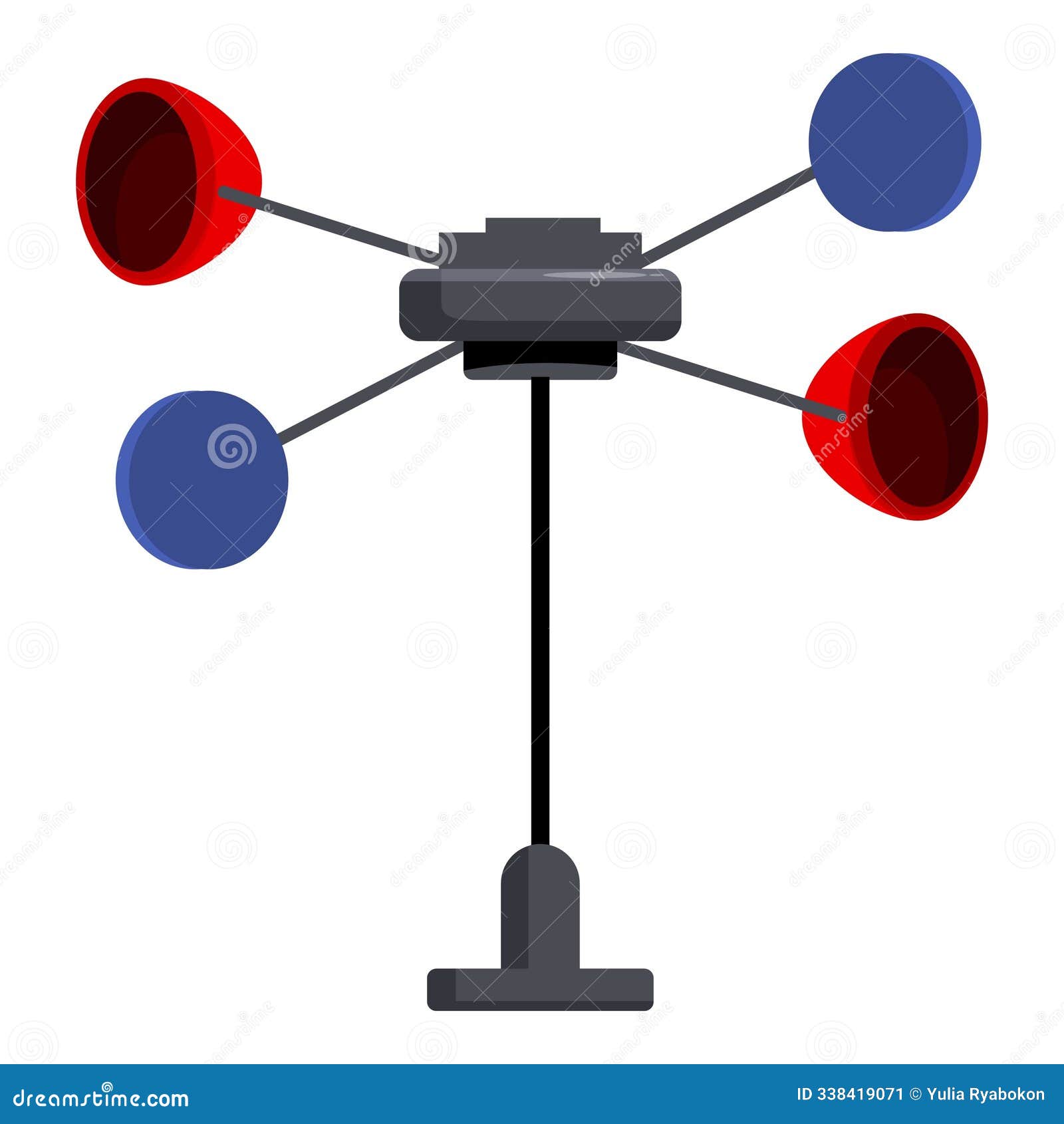 Anemometer Measuring Wind Speed and Direction Stock Vector ...