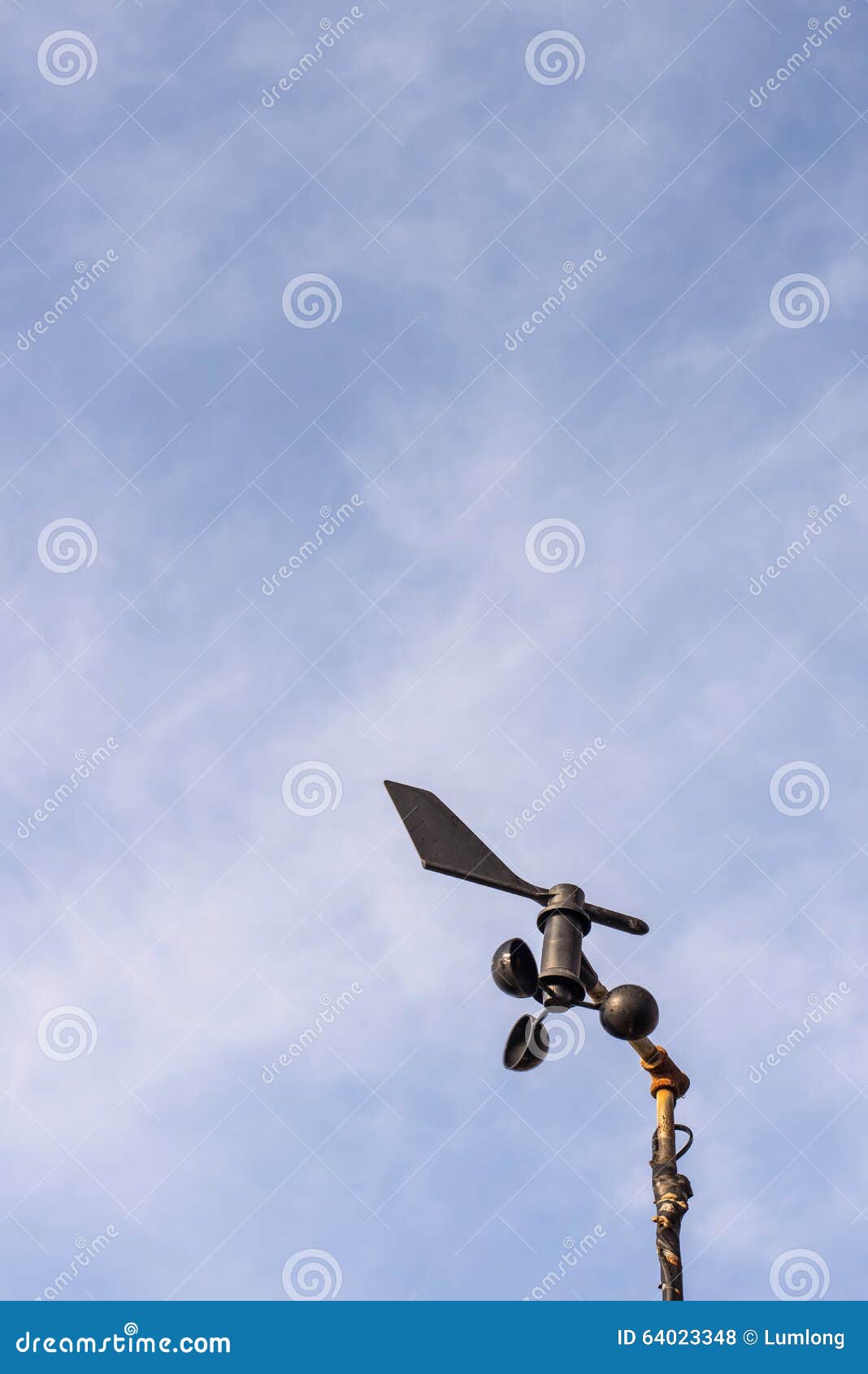 Anemometer with the sky stock photo. Image of meteorology - 64023348