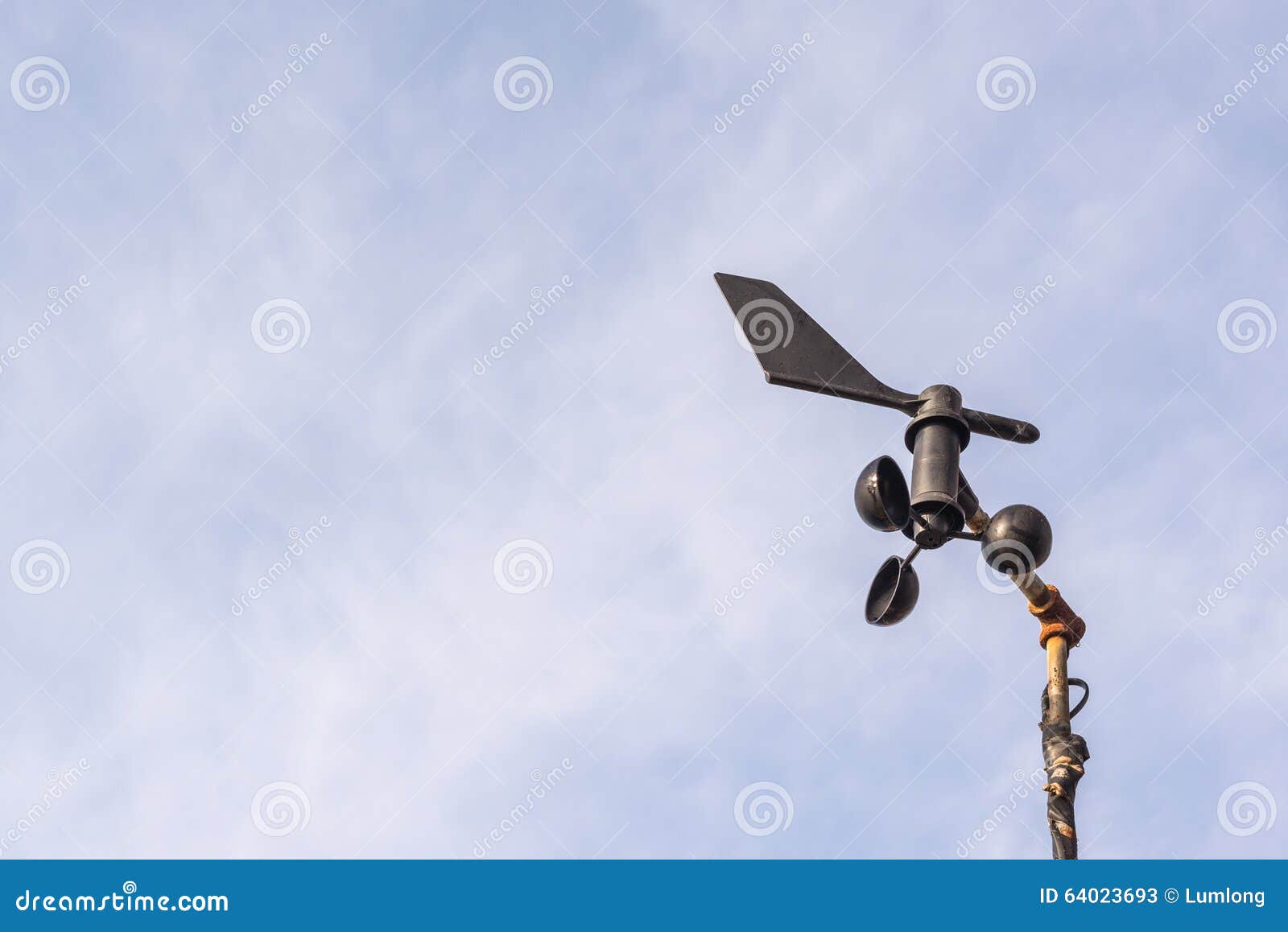 Anemometer with the sky stock image. Image of rotating - 64023693