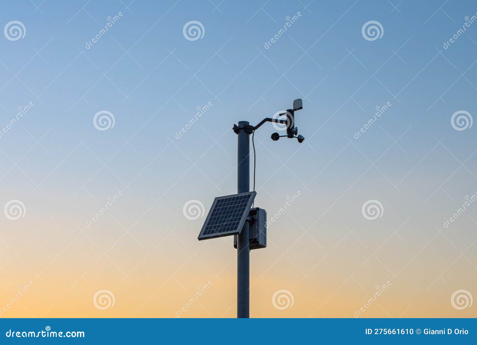 Anemometer with Solar Energy Panel Stock Photo - Image of speed ...