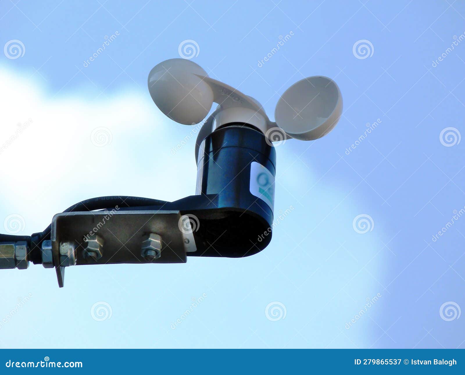 Anemometer Wind Speed Indicator Measuring Device. Blue Sky and White ... Anemometer Wind Speed Indicator Measuring Device. Blue Sky and White ...