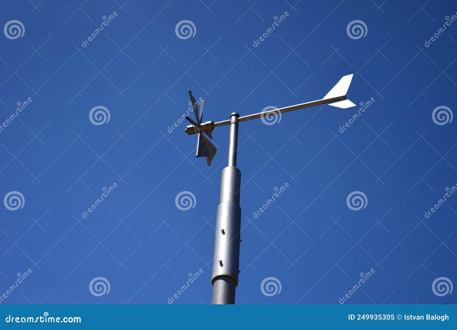 Anemometer Wind Speed Indicator Measuring Device Under Blue Sky and ...