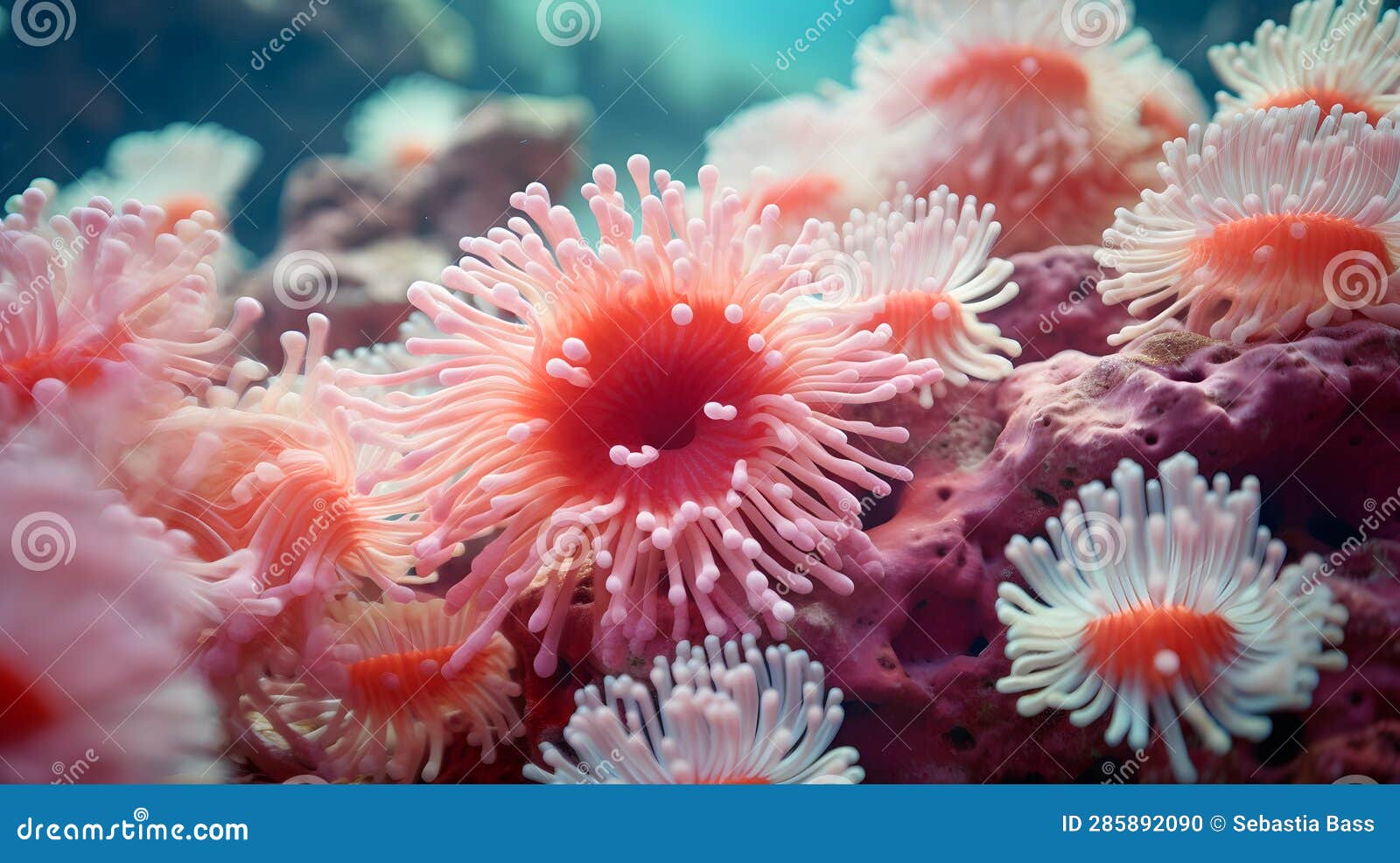 Anemone Actinia Texture Underwater Reef Sea Coral Stock Illustration ...