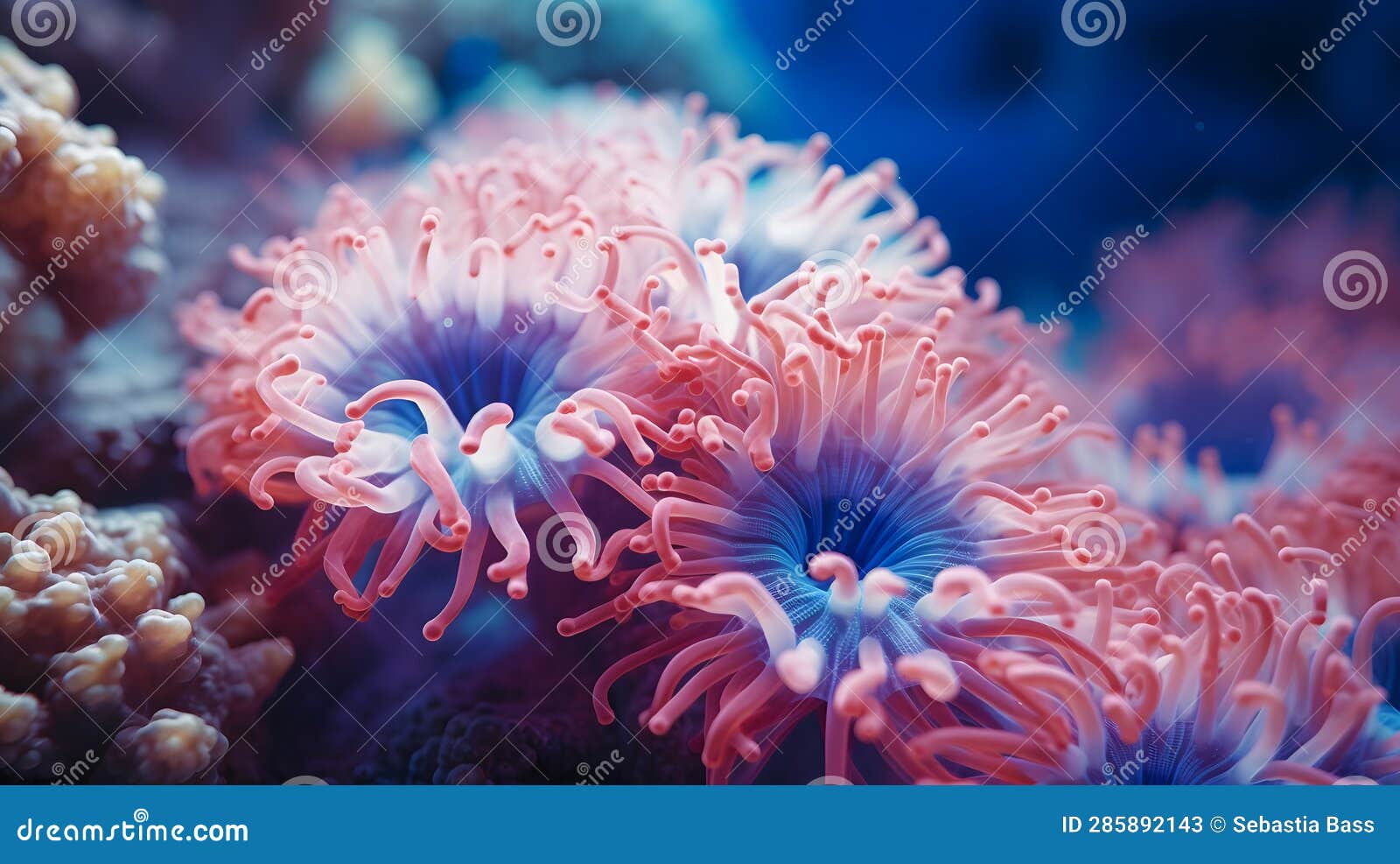 Anemone Actinia Texture Underwater Reef Sea Coral Stock Illustration ...