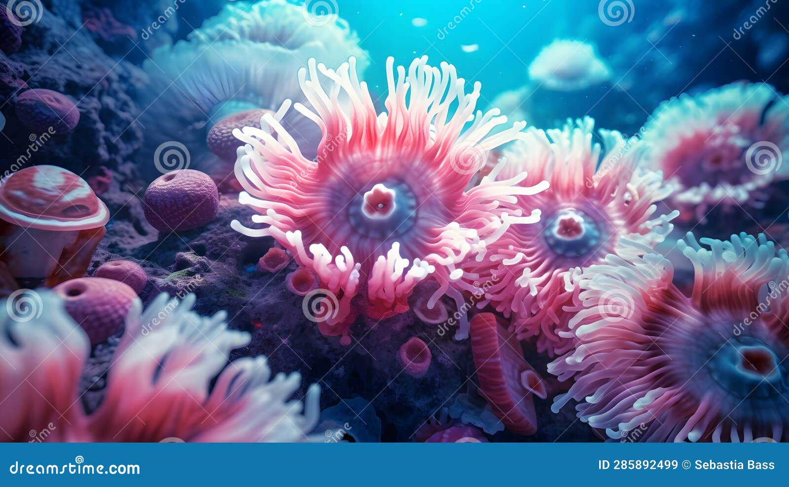 Anemone Actinia Texture Underwater Reef Sea Coral Stock Image - Image ...