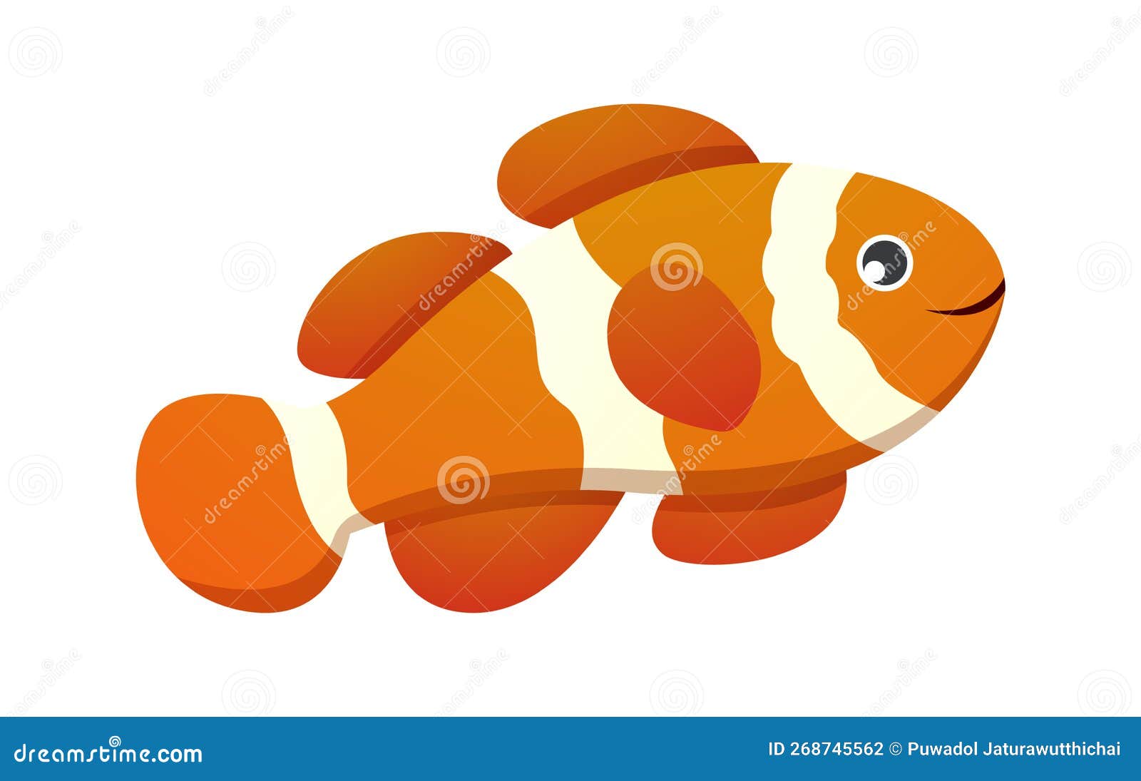Anemone Fish Clown Fish Cartoon Character . Vector Stock Vector ...