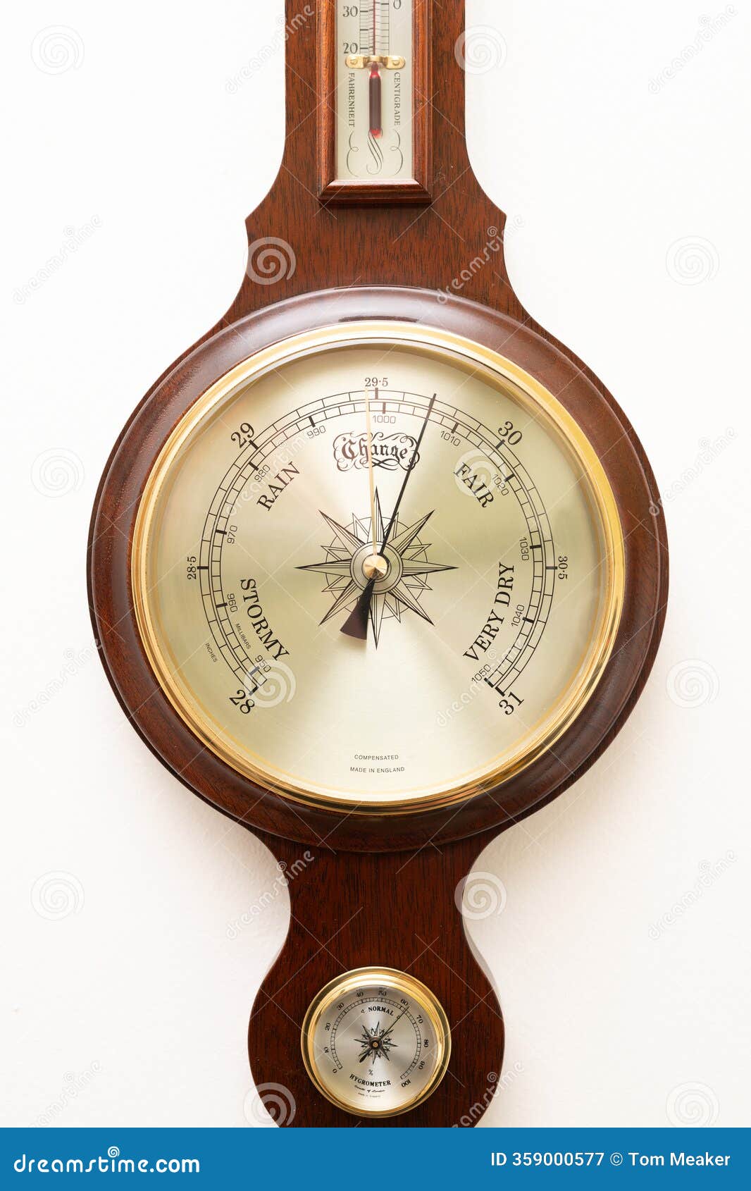 Aneroid barometer stock image. Image of beauty, vertical - 359000577