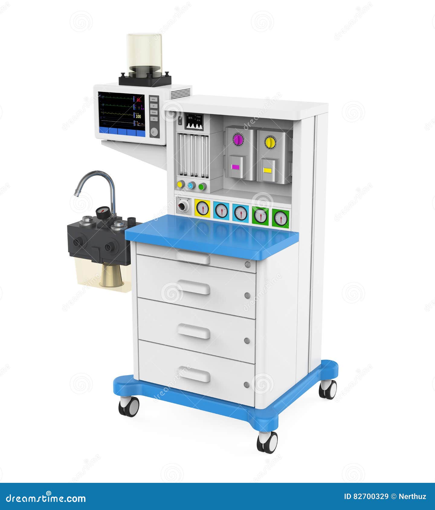 Anesthesia Machine Set Cartoon Vector | CartoonDealer.com #203780617