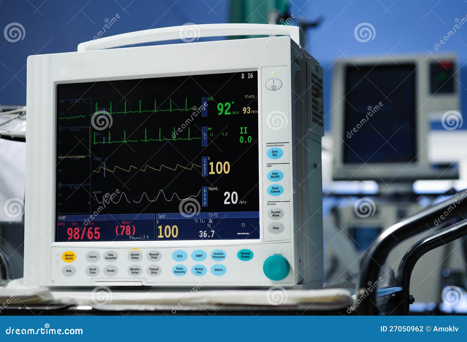 Anesthesia Monitor Description Stock Photo - Image of anesthesia ...