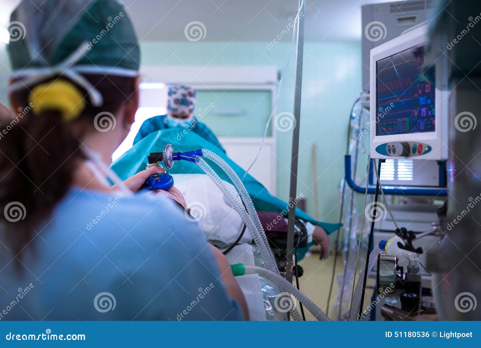 Anesthesia - Patient Under Narcosis Stock Photo - Image of asian ...