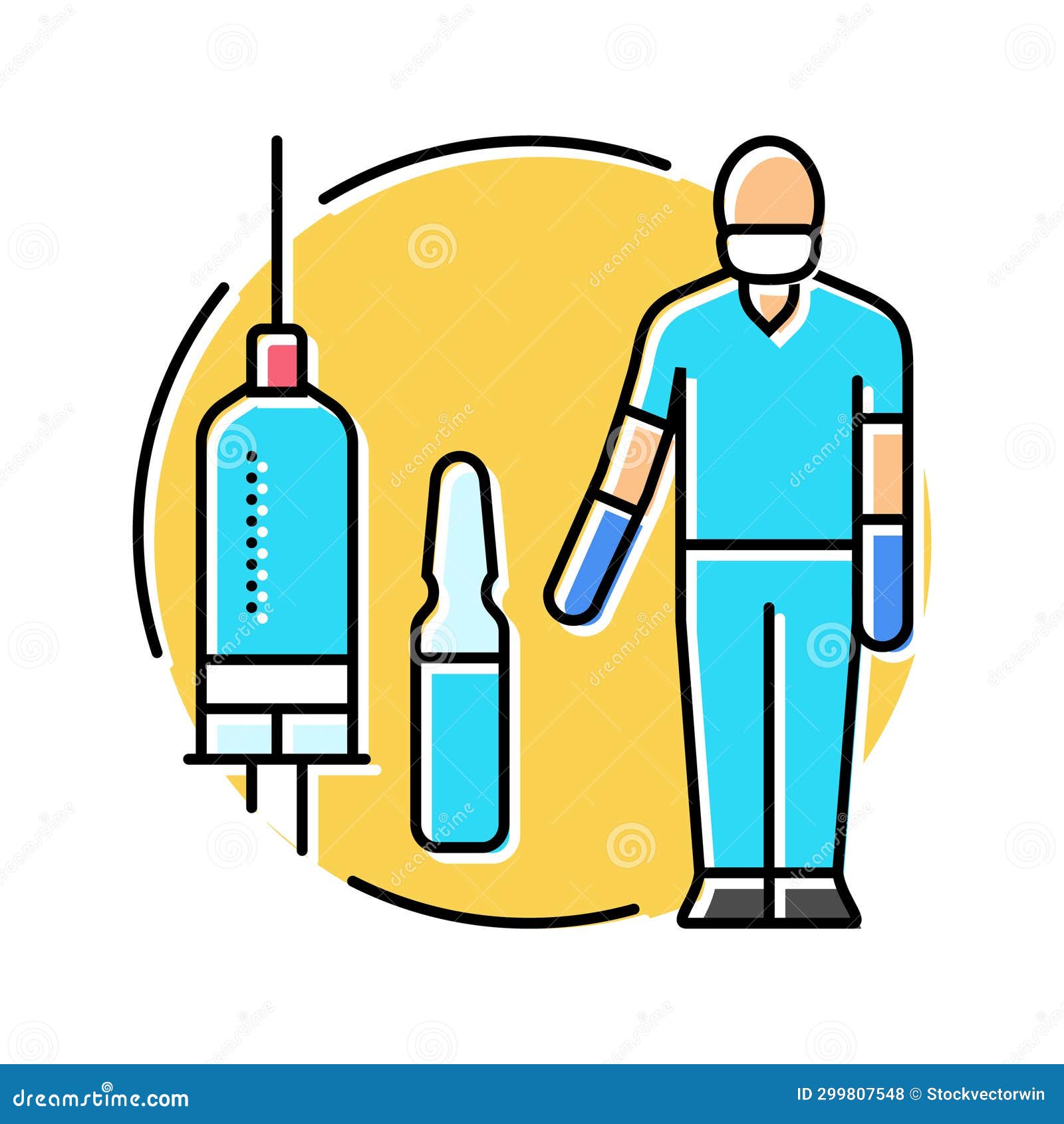 Anesthesia Technician Color Icon Vector Illustration Stock Vector ...