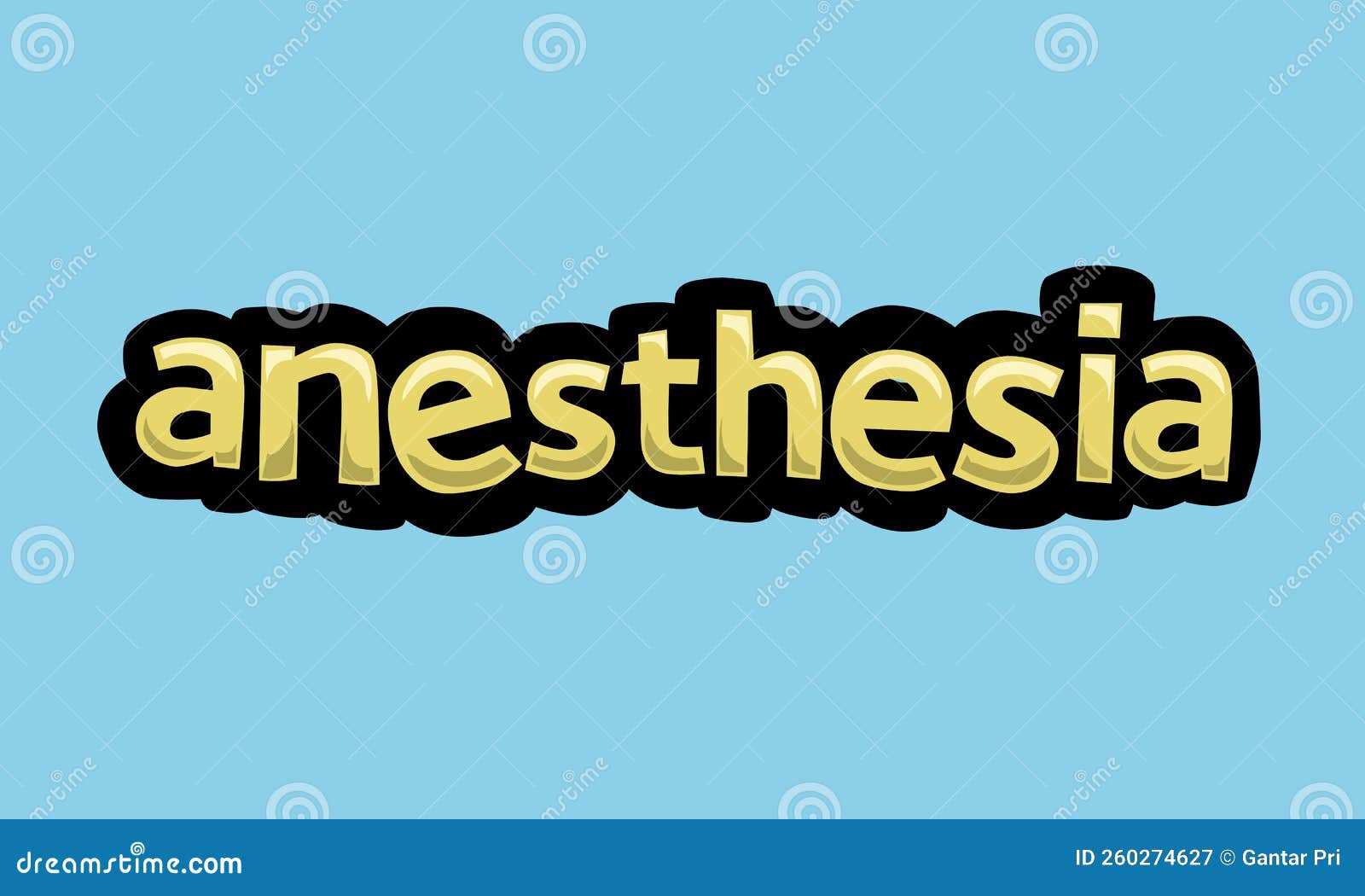 ANESTHESIA Writing Vector Design on a Blue Background Stock Vector ...