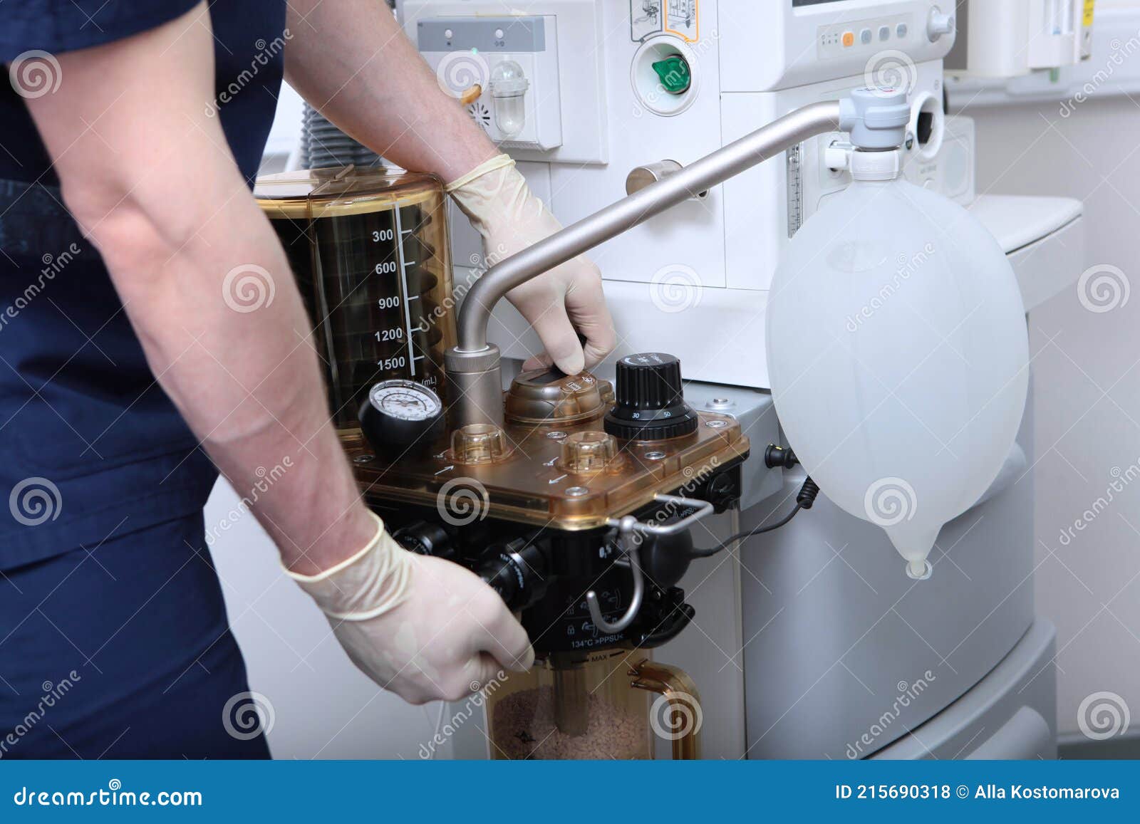 The Anesthesiologist Turns on the Machine for Artificial Ventilation of ...