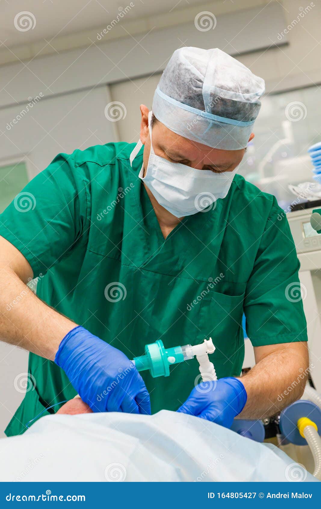 Anesthesiologist Working in Operation Room Stock Image - Image of ...