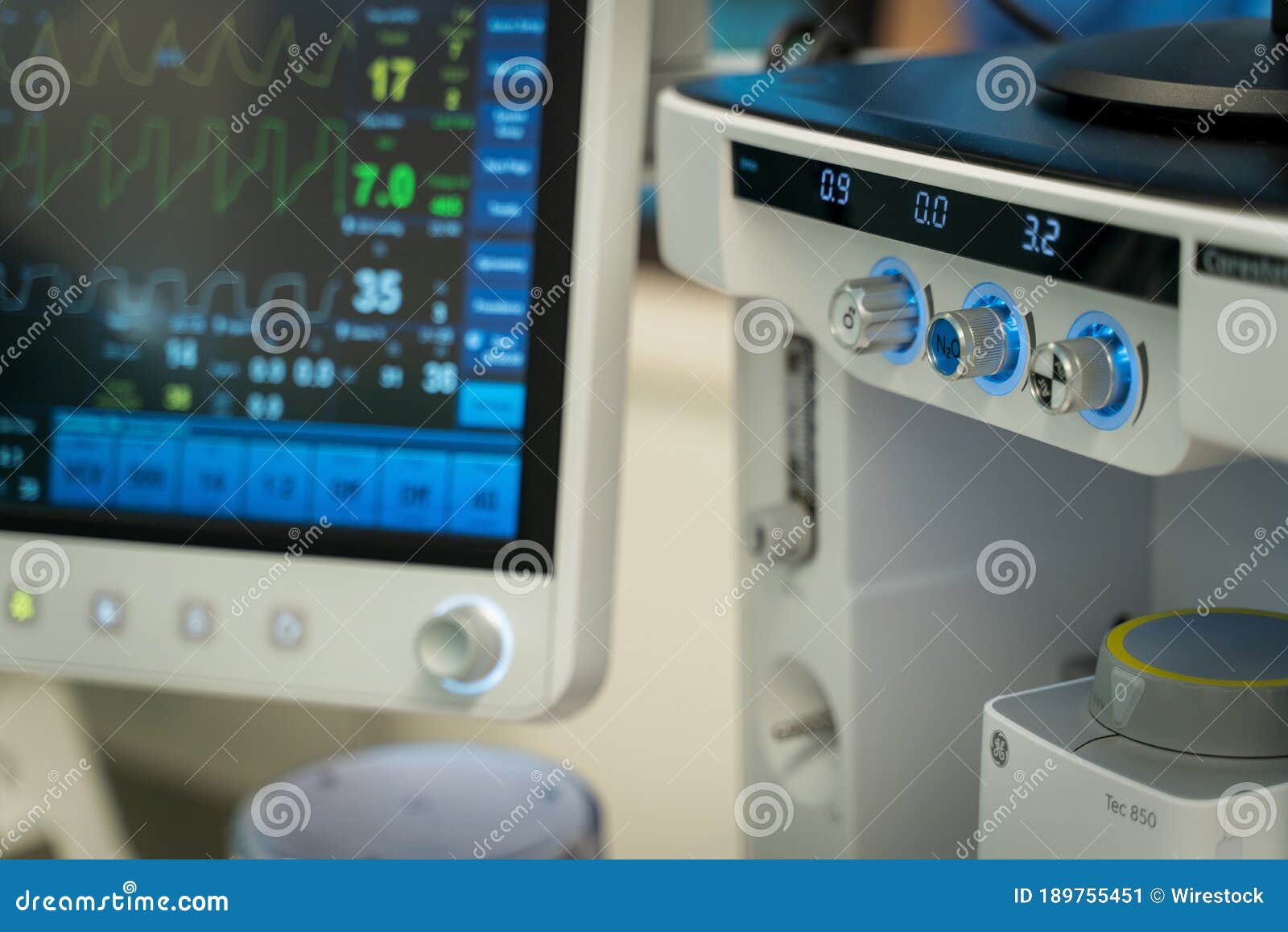 Anesthetic Machine Located in the Operating Room Stock Image - Image of ...