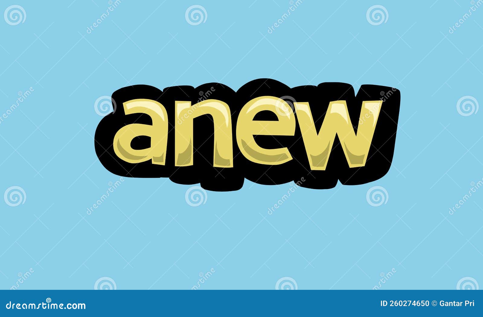 ANEW Writing Vector Design On A Blue Background | CartoonDealer.com ...