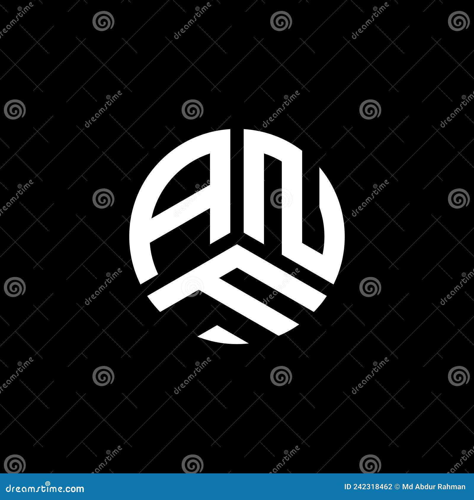 ANF Letter Logo Design on White Background. ANF Creative Initials ...