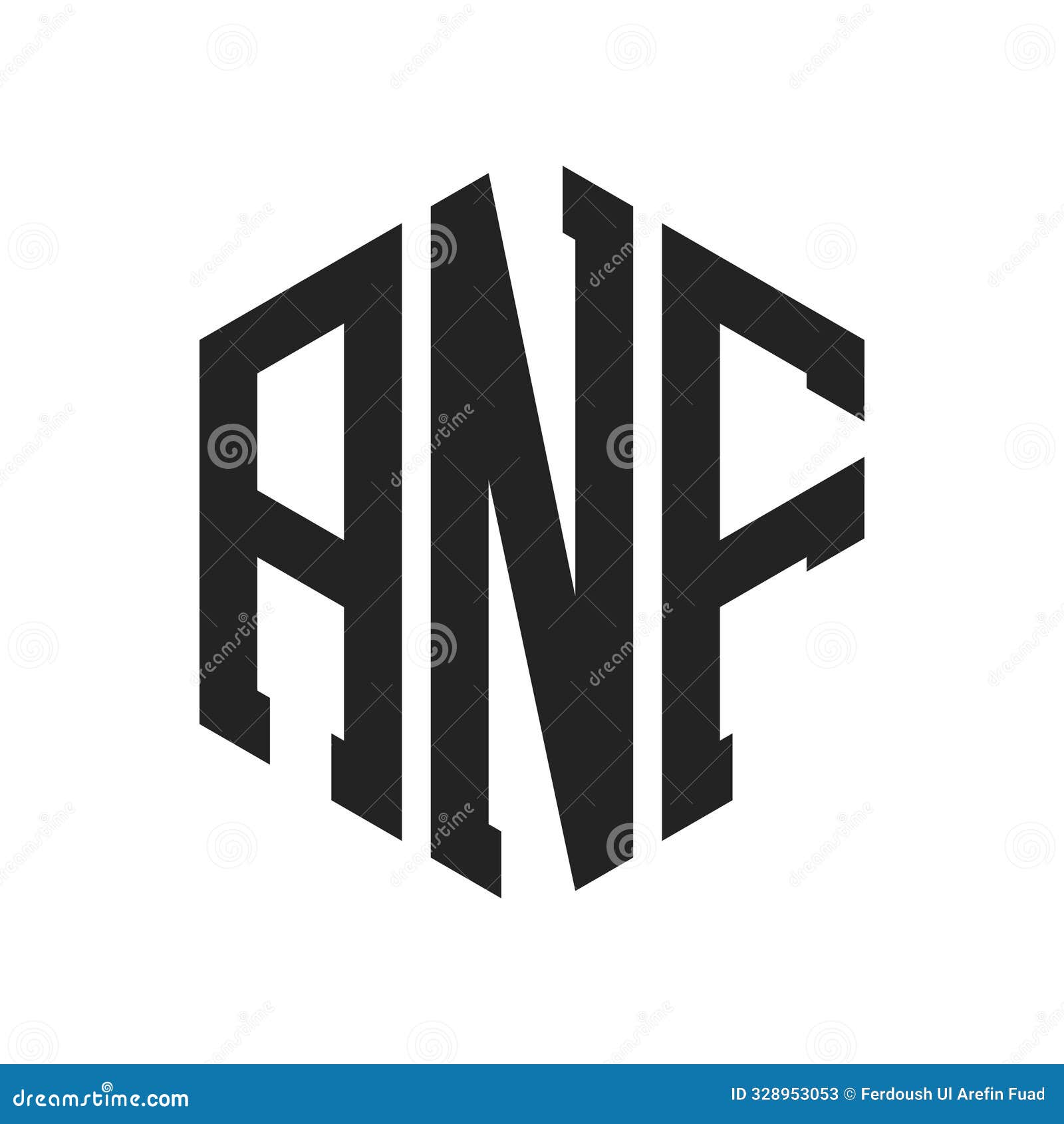 ANF Logo Design. Initial Letter ANF Monogram Logo Using Hexagon Shape ...