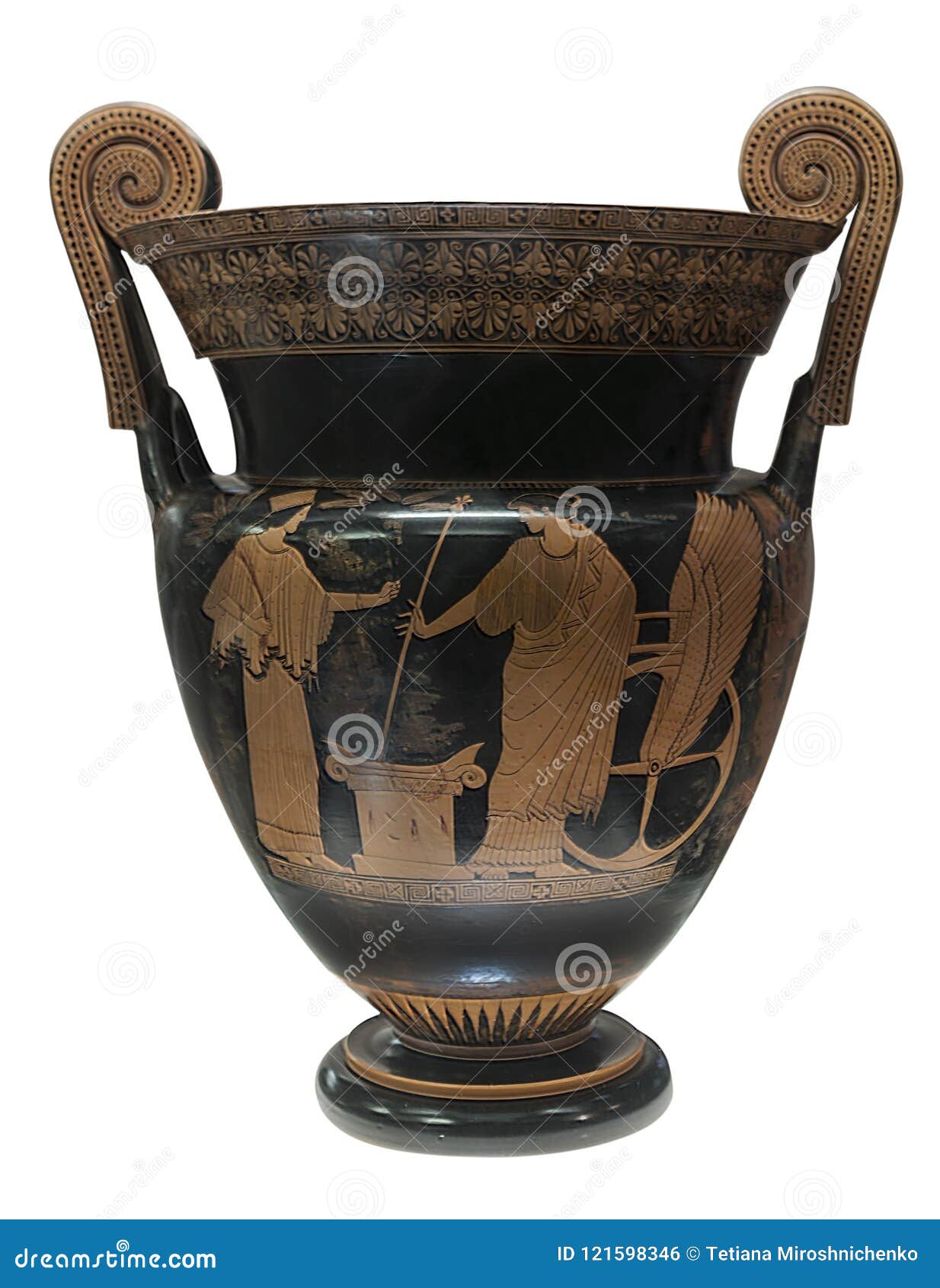 Anfora Antica Greca Nei Colori Neri E Marroni Fotografia Stock ...