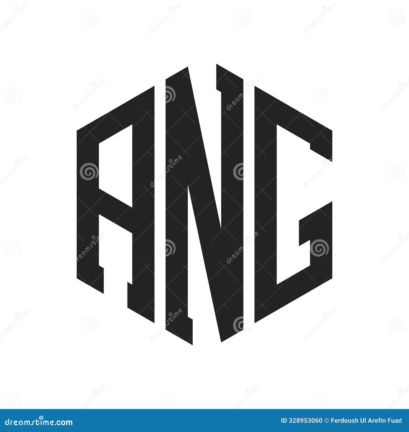 ANG Logo Design. Initial Letter ANG Monogram Logo Using Hexagon Shape ...
