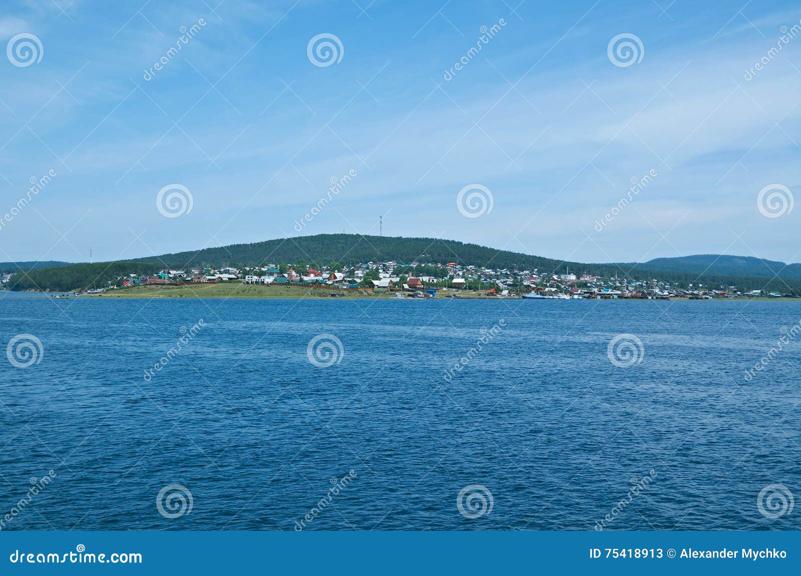 Angara river stock image. Image of shipping, nature, cruise - 75418913