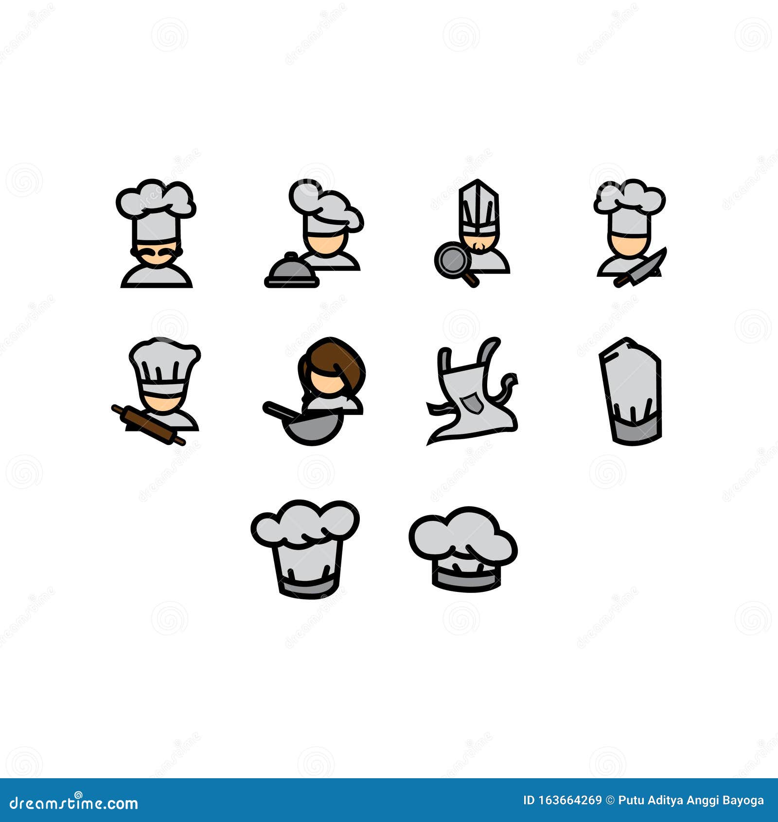 Cartoon Chef Icon Vector stock vector. Illustration of simple - 163664269