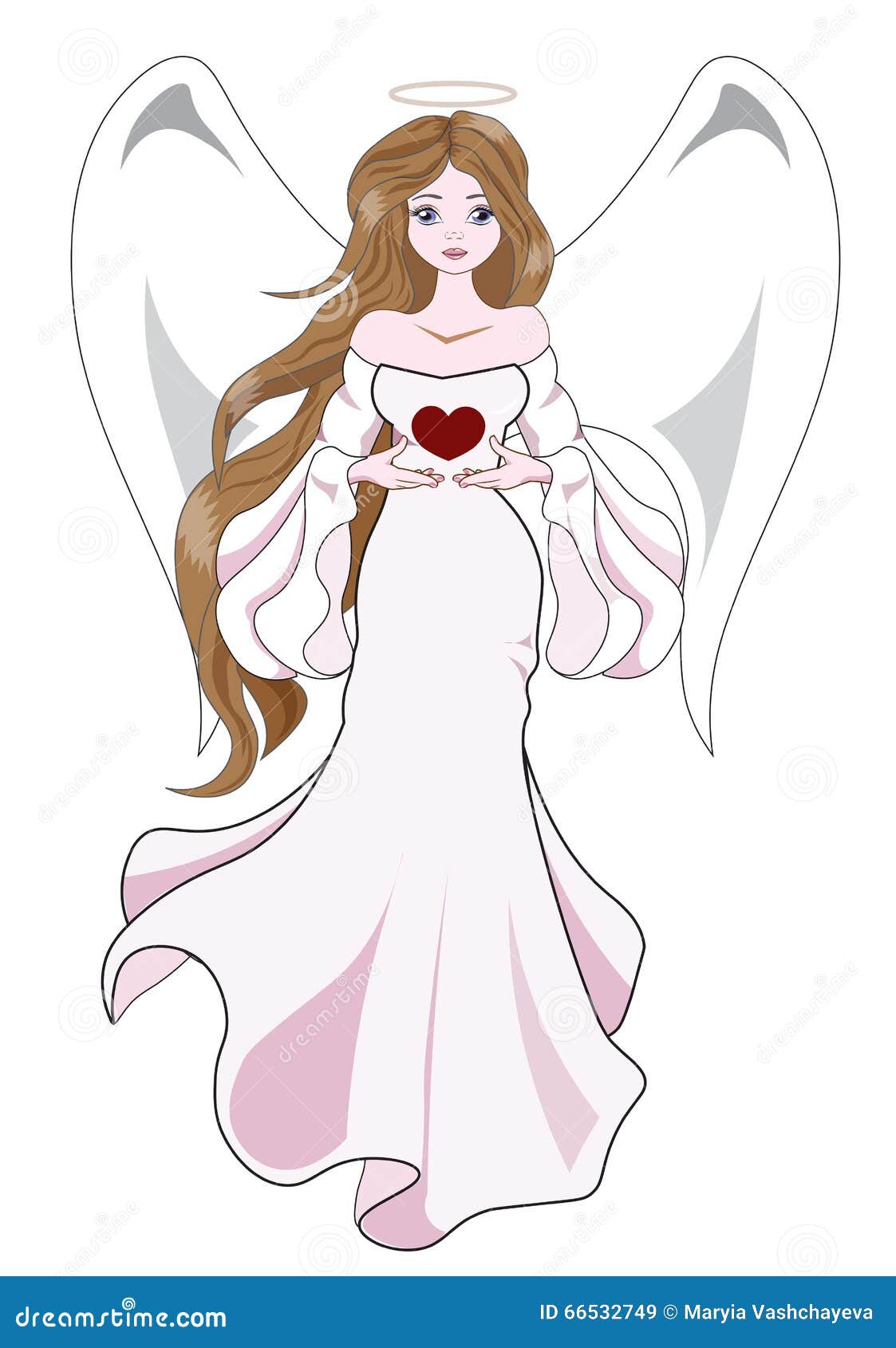 Ange avec le coeur illustration de vecteur. Illustration du imagination ...
