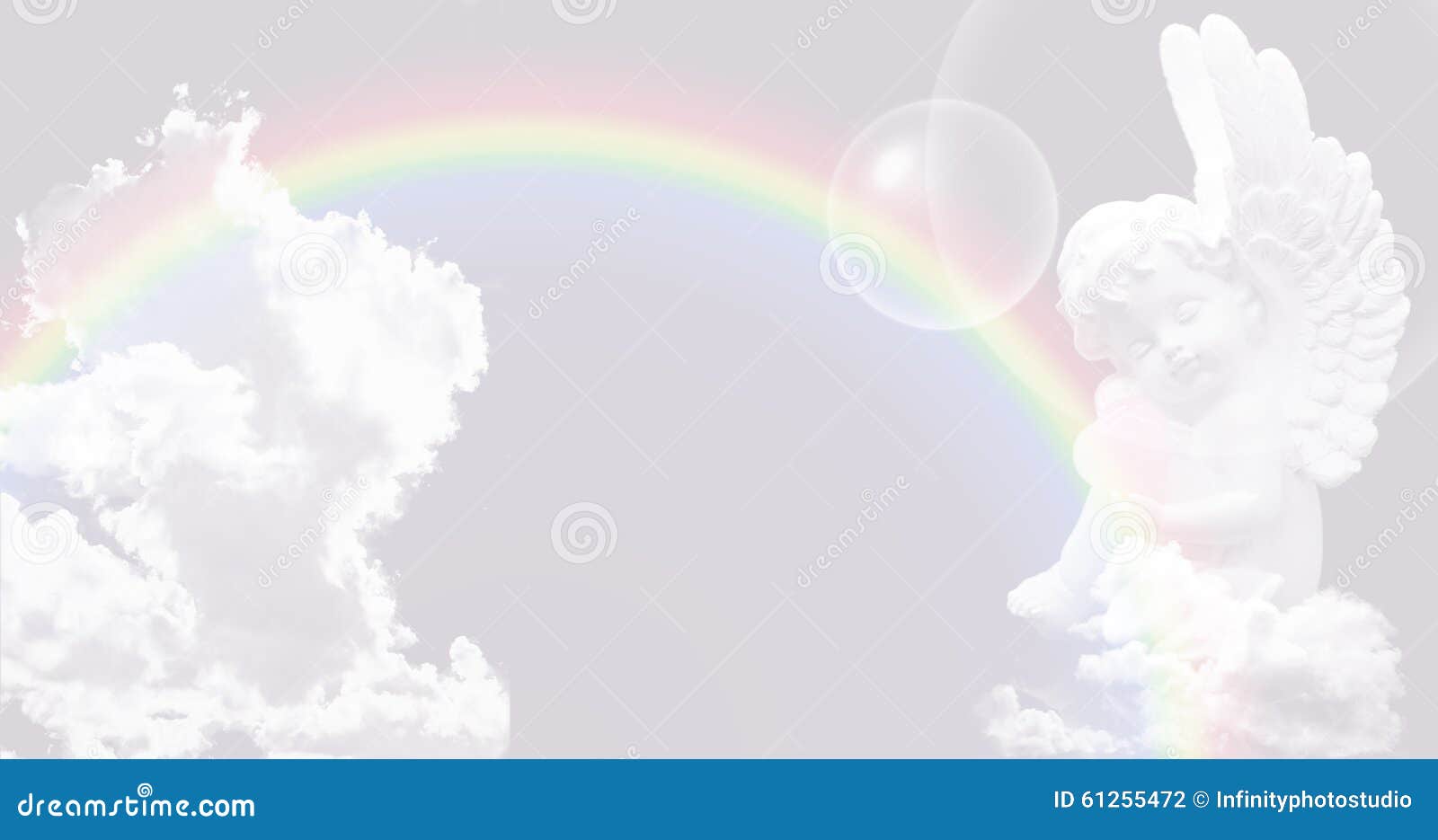Ange Blanc Sur Le Ciel Avec L'arc-en-ciel Illustration Stock ...