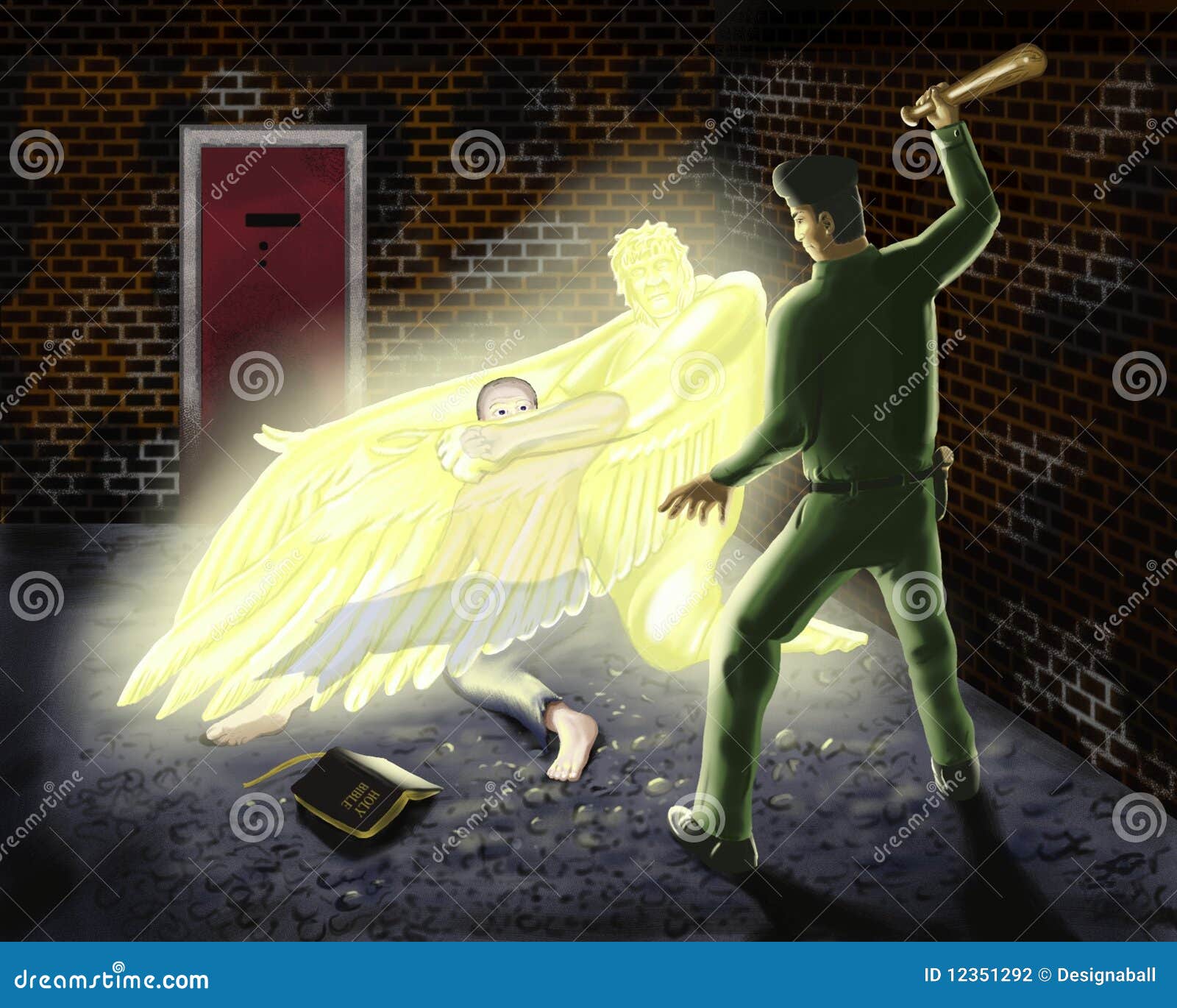 Ange de gardien protecteur illustration stock. Illustration du ...