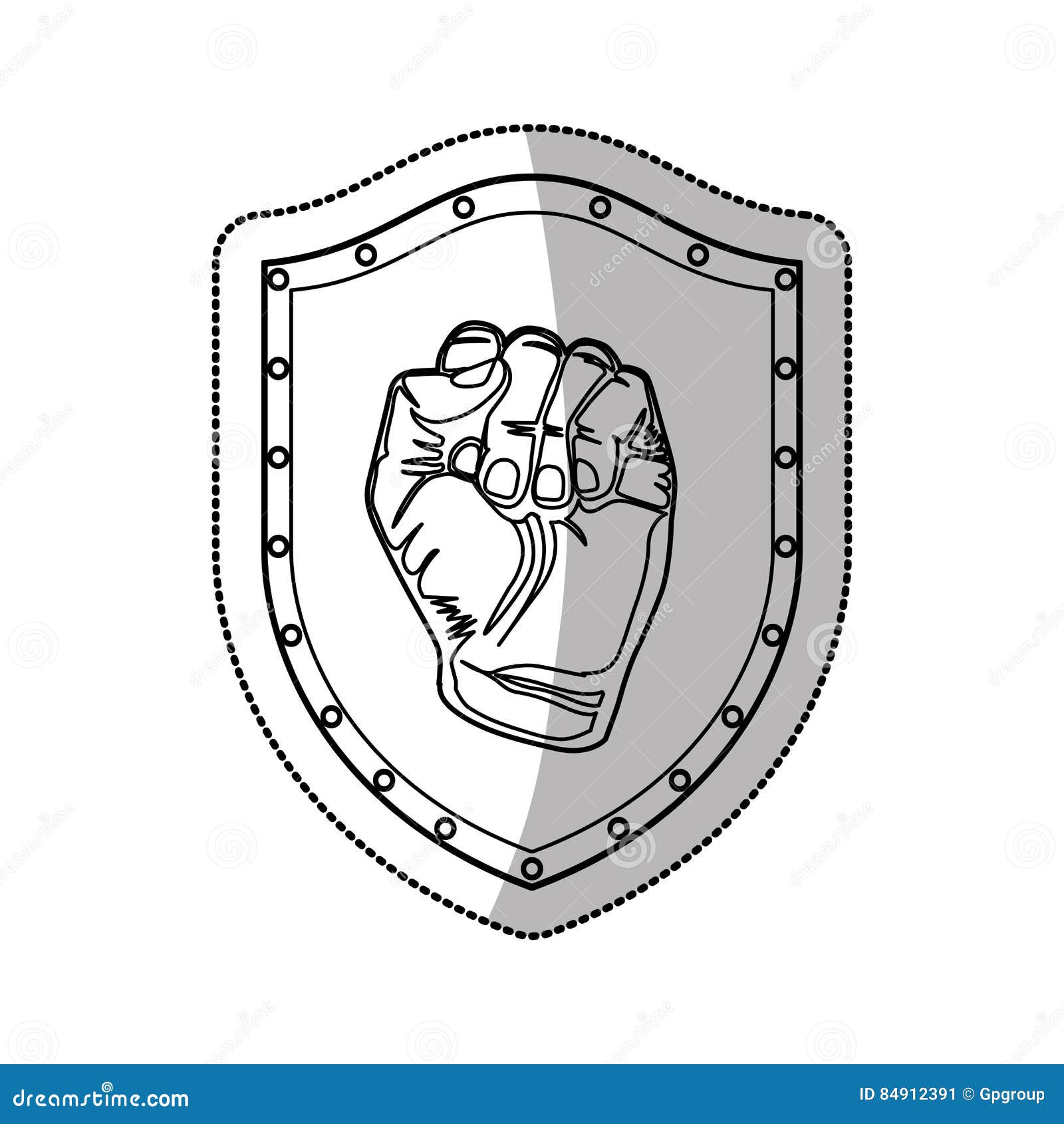 Angehobenes Faust-Symbol vektor abbildung. Illustration von ...