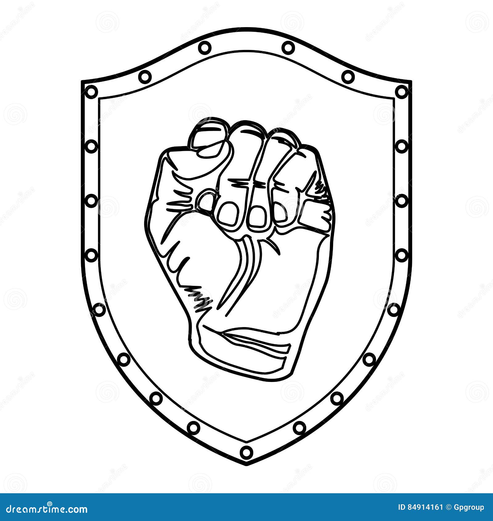 Angehobenes Faust-Symbol vektor abbildung. Illustration von medizinisch ...