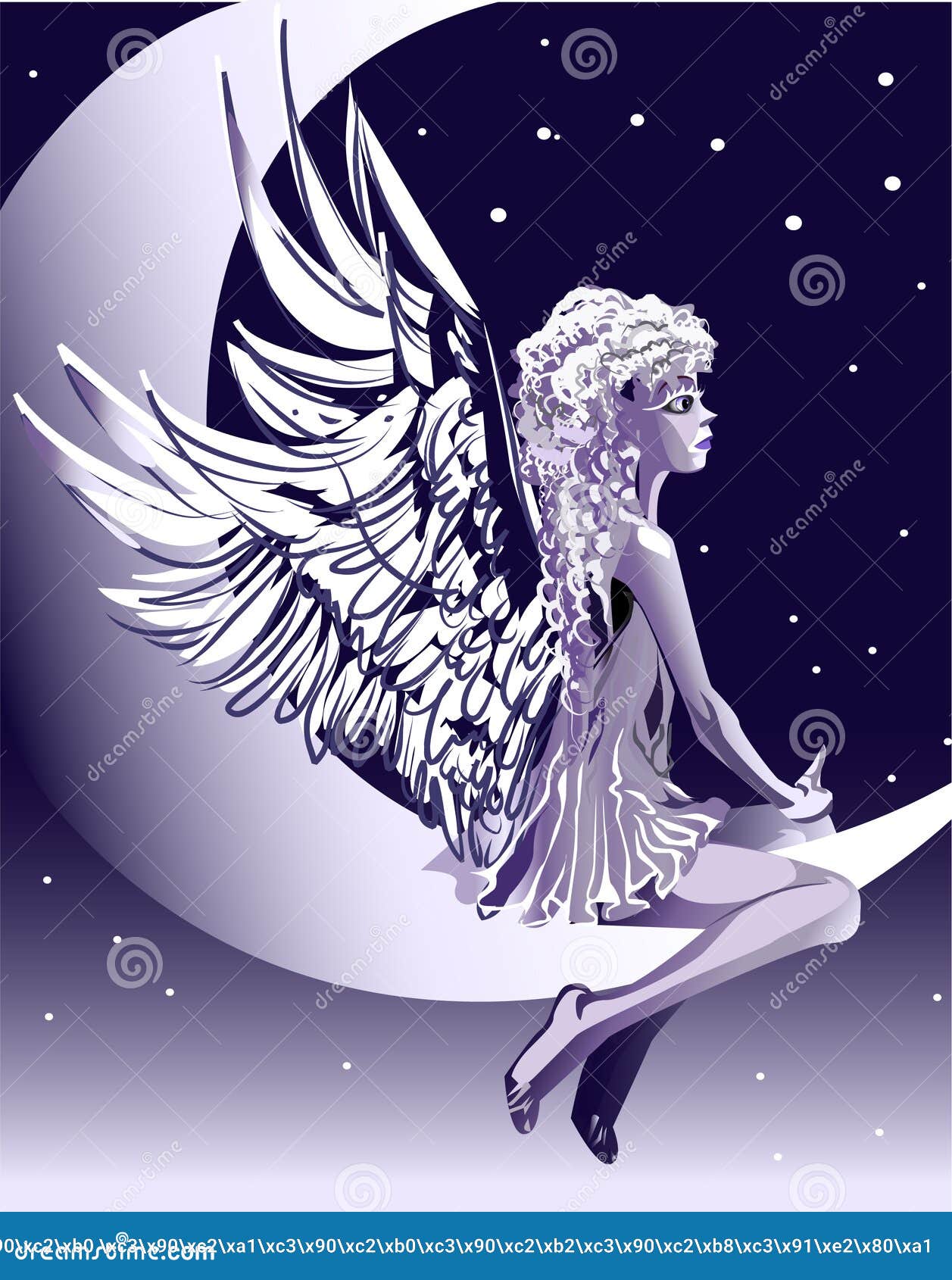 Angel stock vector. Illustration of month, constellation - 13768023
