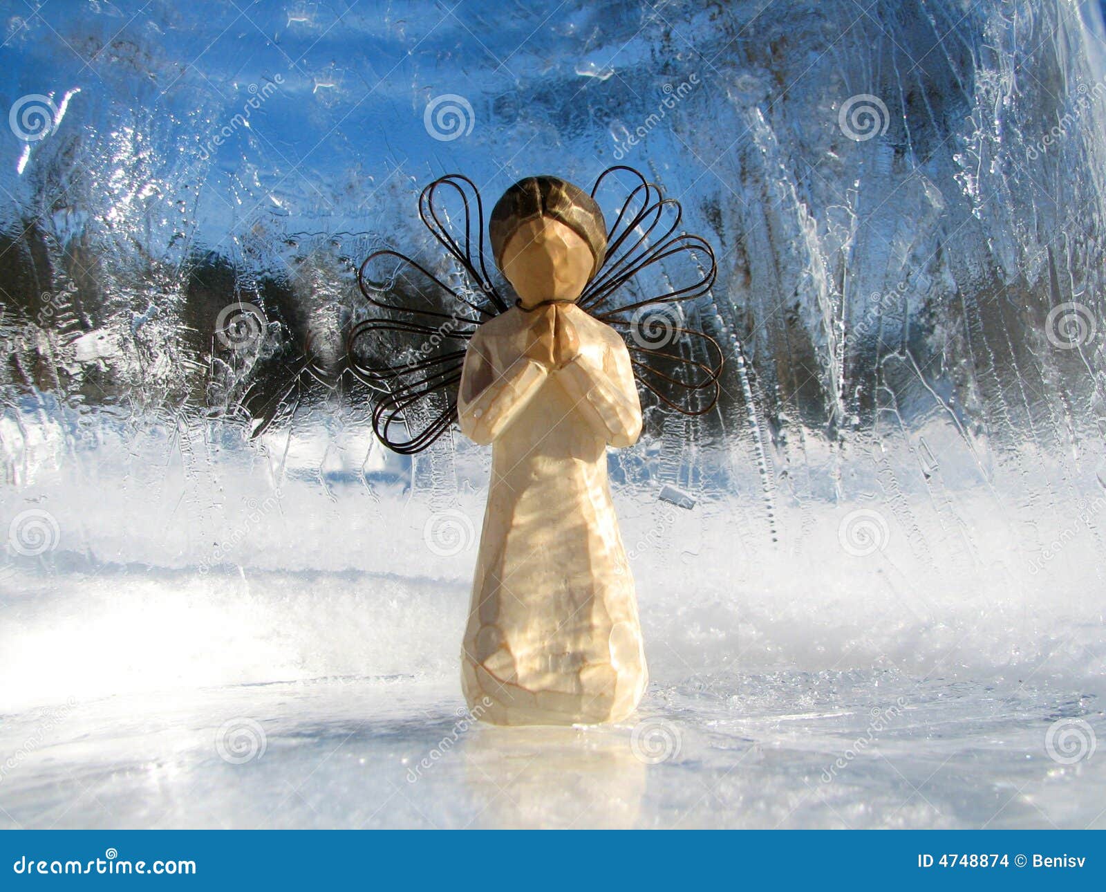 Angel stock photo. Image of snow, water, pray, sculpture - 4748874