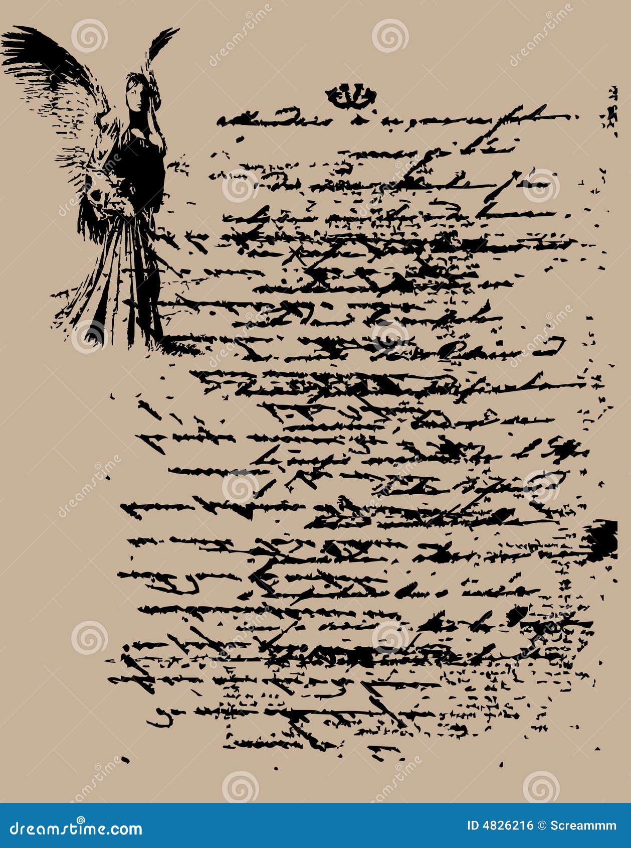 Angel stock illustration. Illustration of calligraphy - 4826216