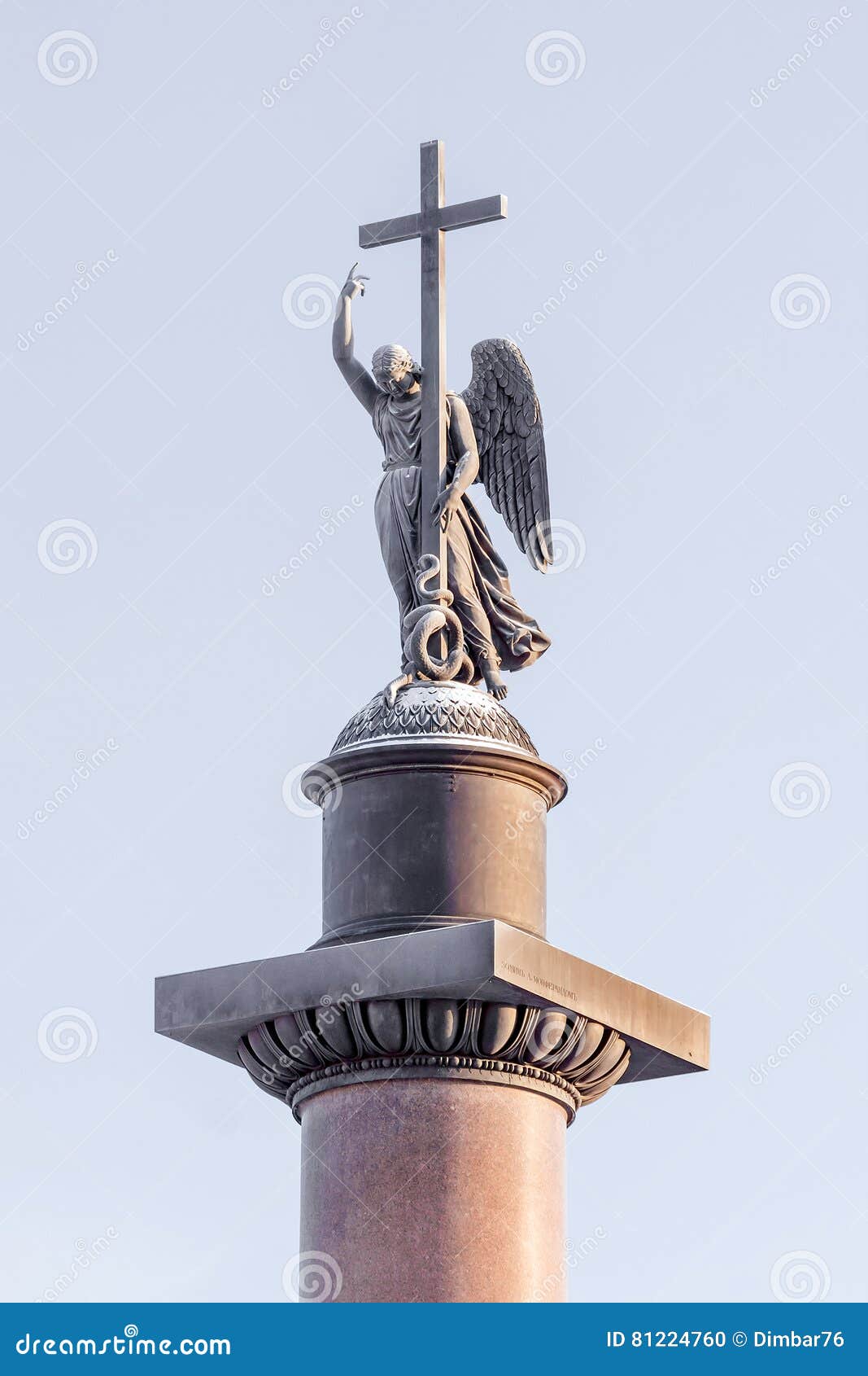 Angel on the Alexander Column in St. Petersburg Stock Photo - Image of ...
