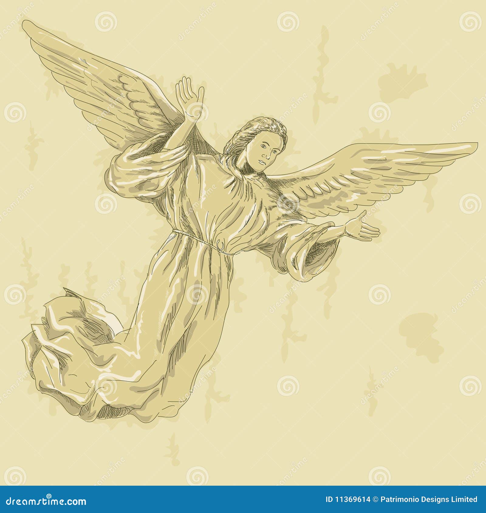 Angel with arms spread stock illustration. Illustration of angel - 11369614
