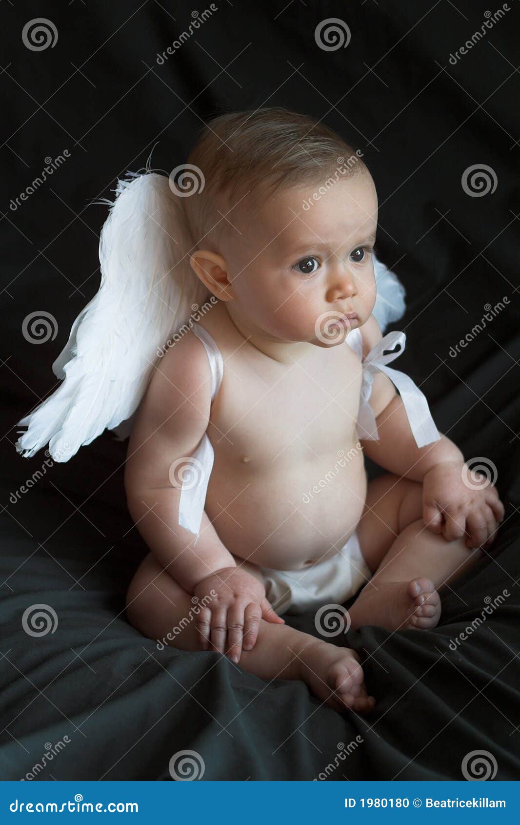 Angel Baby stock photo. Image of black, bare, contemplative - 1980180