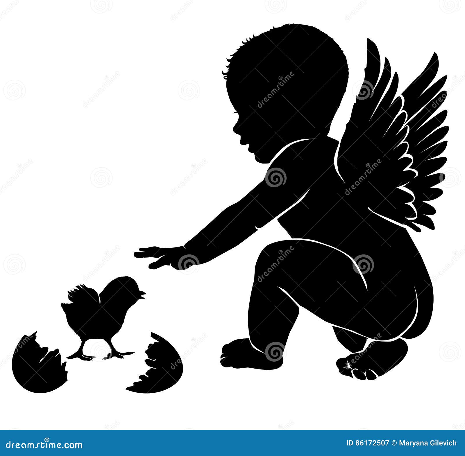 Angel Baby With Wings Vector Illustration | CartoonDealer.com #86172332