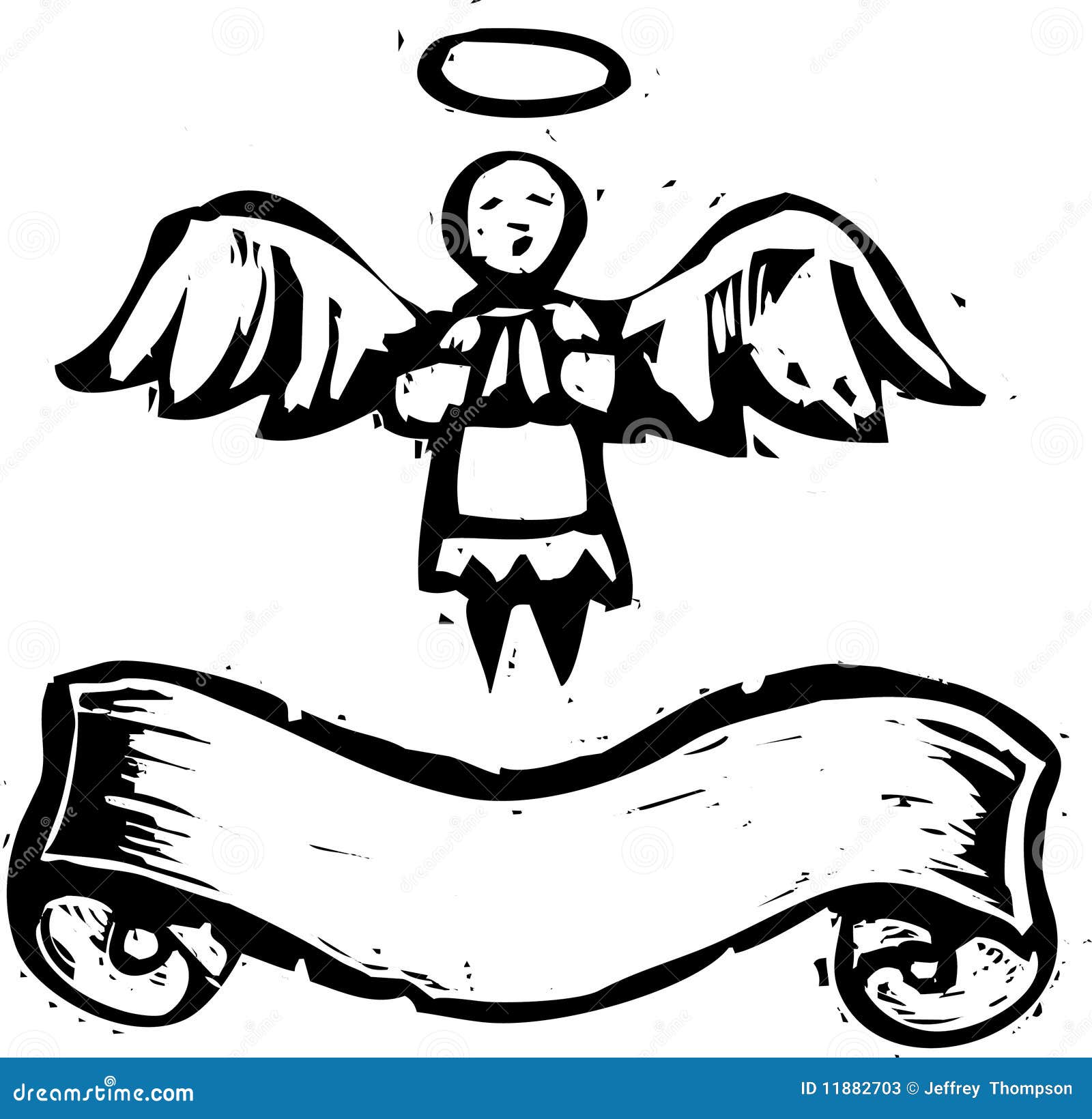 Angel with Banner stock vector. Illustration of label - 11882703