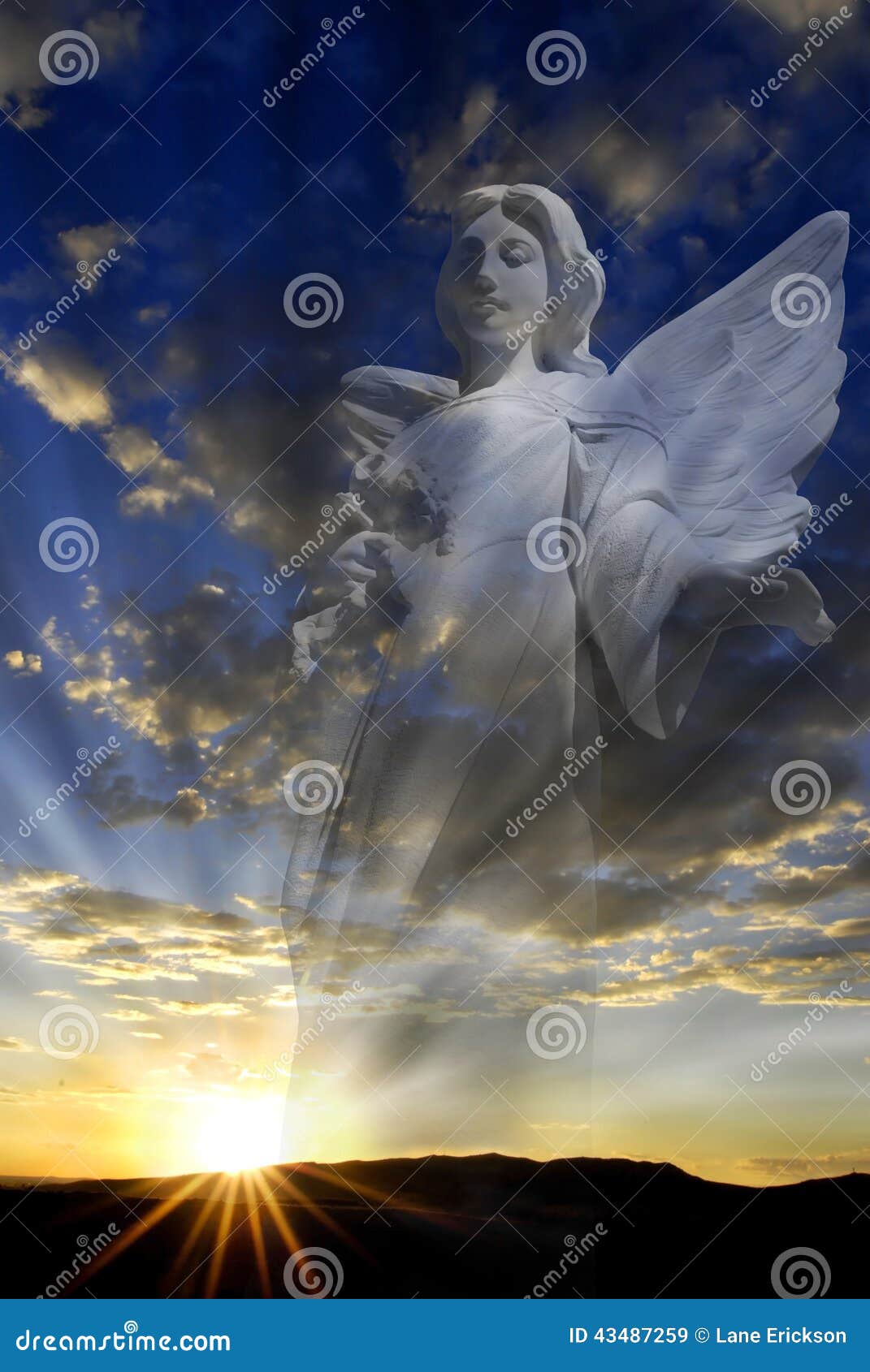 Angel and Beams of Light stock image. Image of concept - 43487259