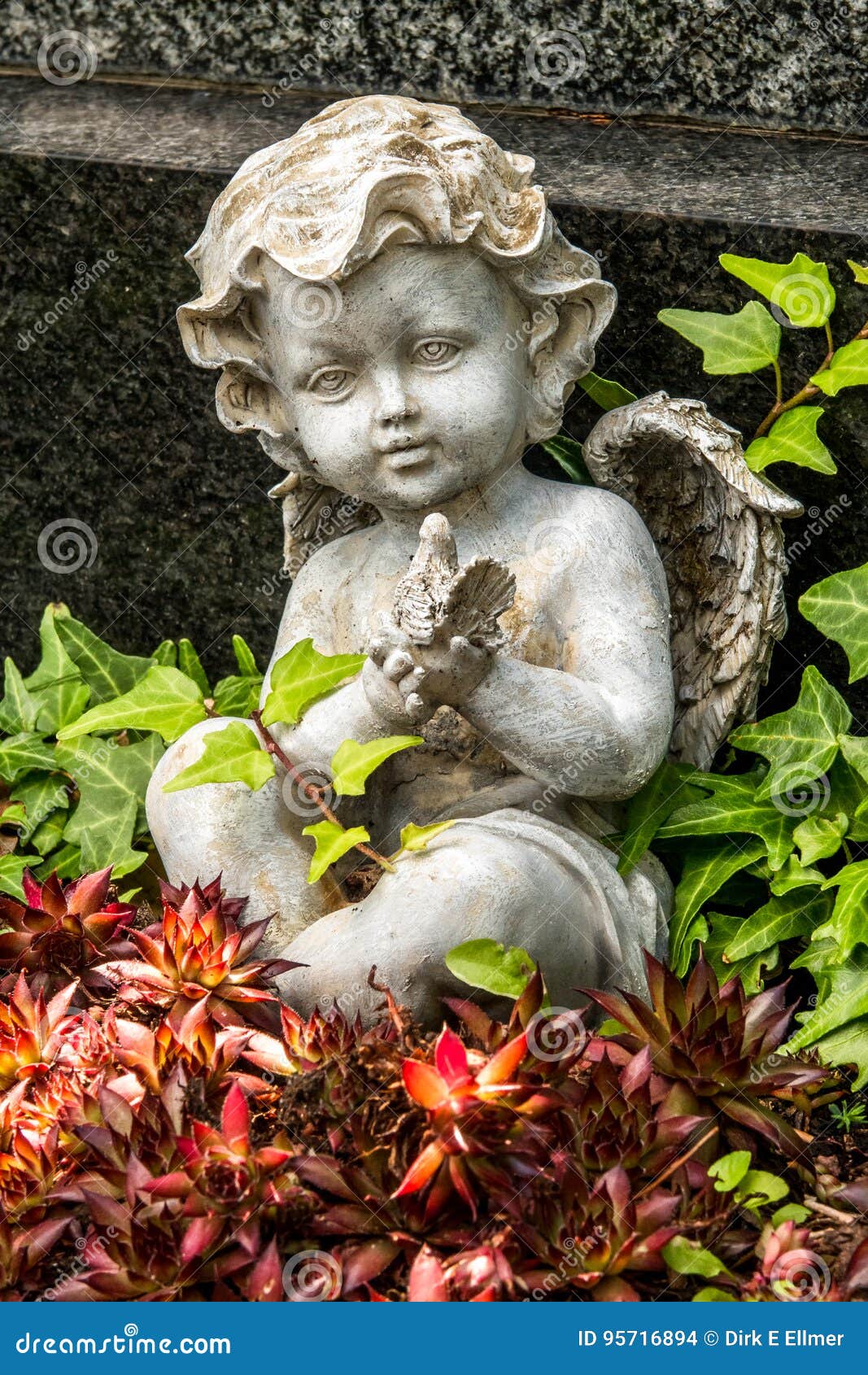 Angel with Bird in His Hands Stock Photo - Image of hands, angel: 95716894