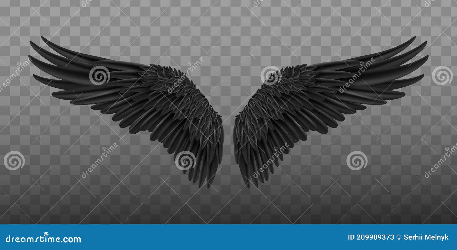 Realistic wings. Vector stock vector. Illustration of clip - 209909373