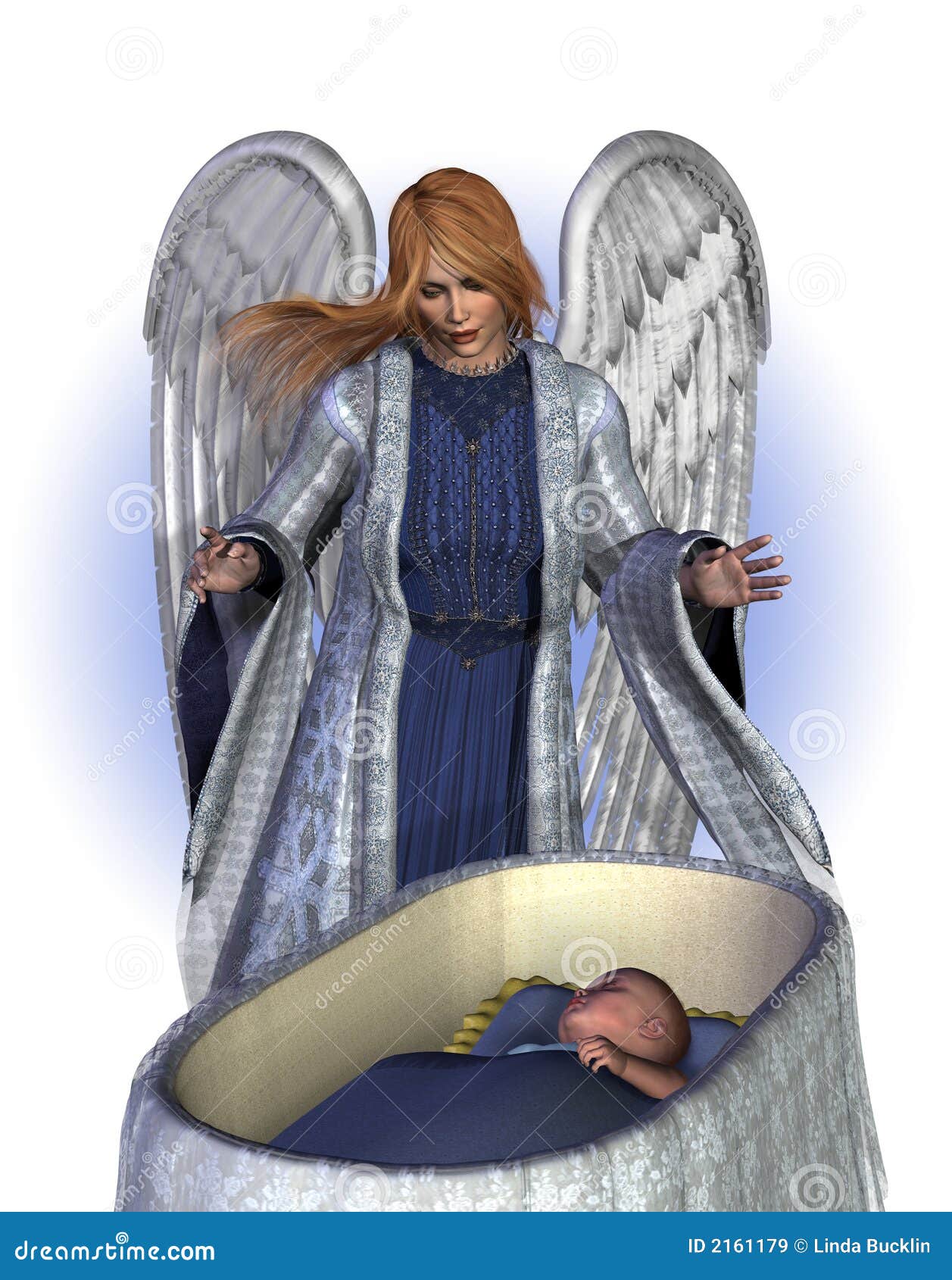 Angel Blessing a Baby stock illustration. Illustration of spiritual ...