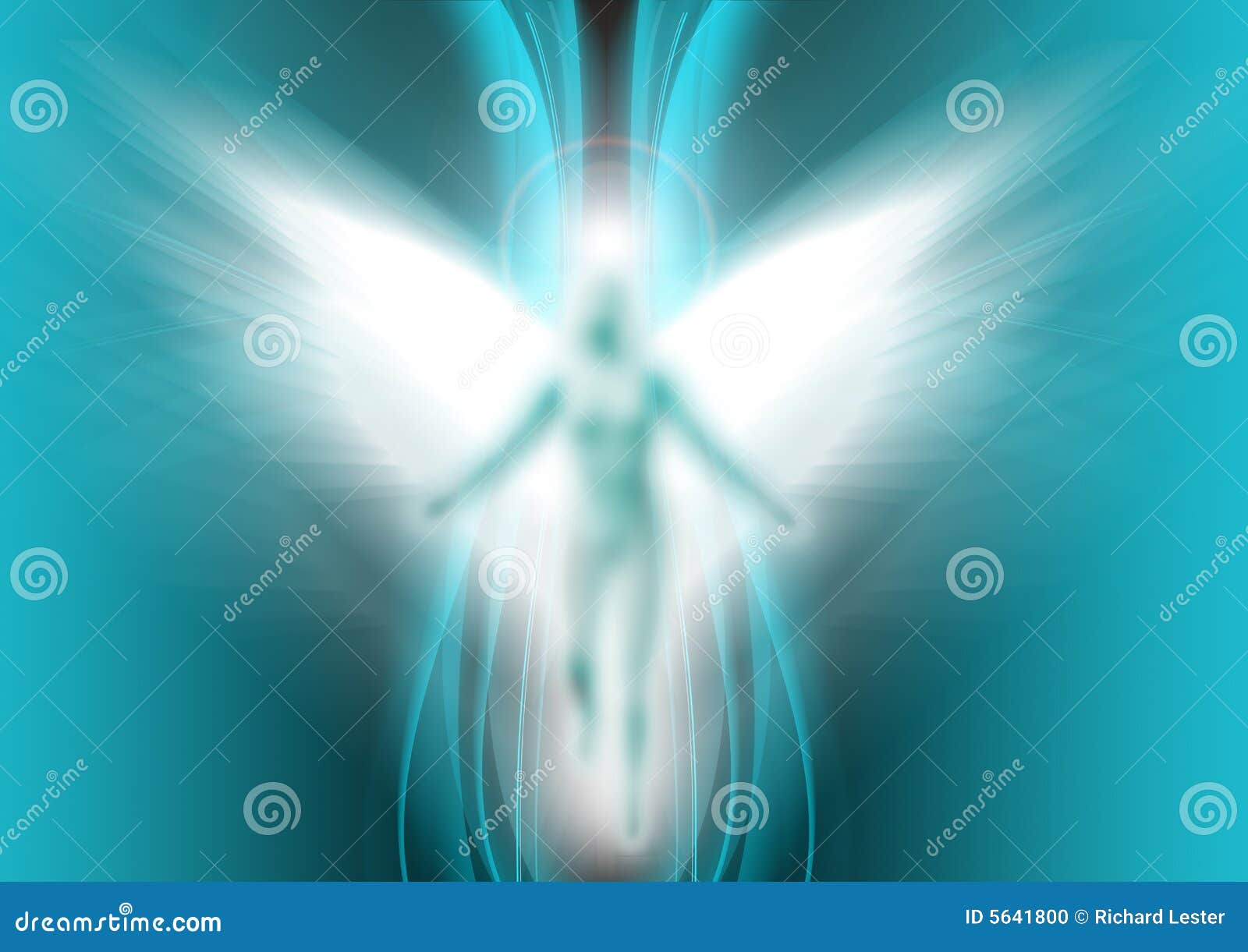 Angel On Blue And White Background Stock Photo - Image: 5641800