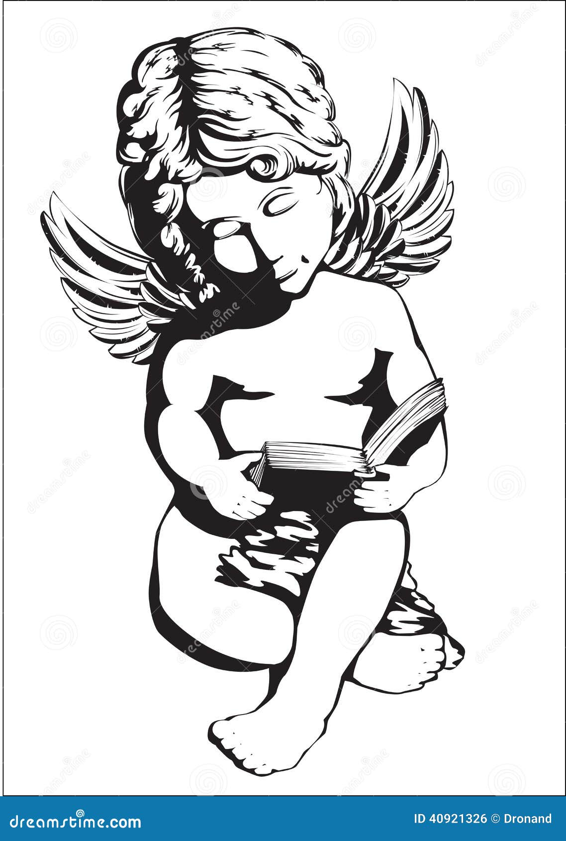 Angel with a book stock vector. Illustration of religion - 40921326