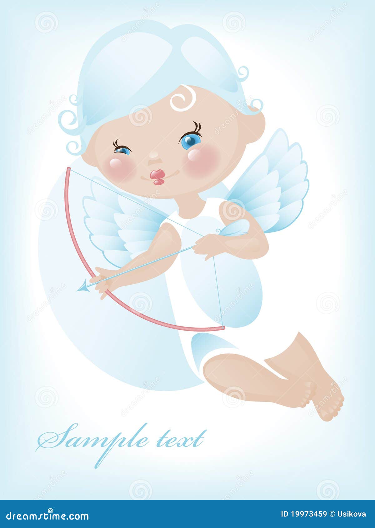 Angel with Bow and Arrow 4. Stock Vector - Illustration of attractive ...