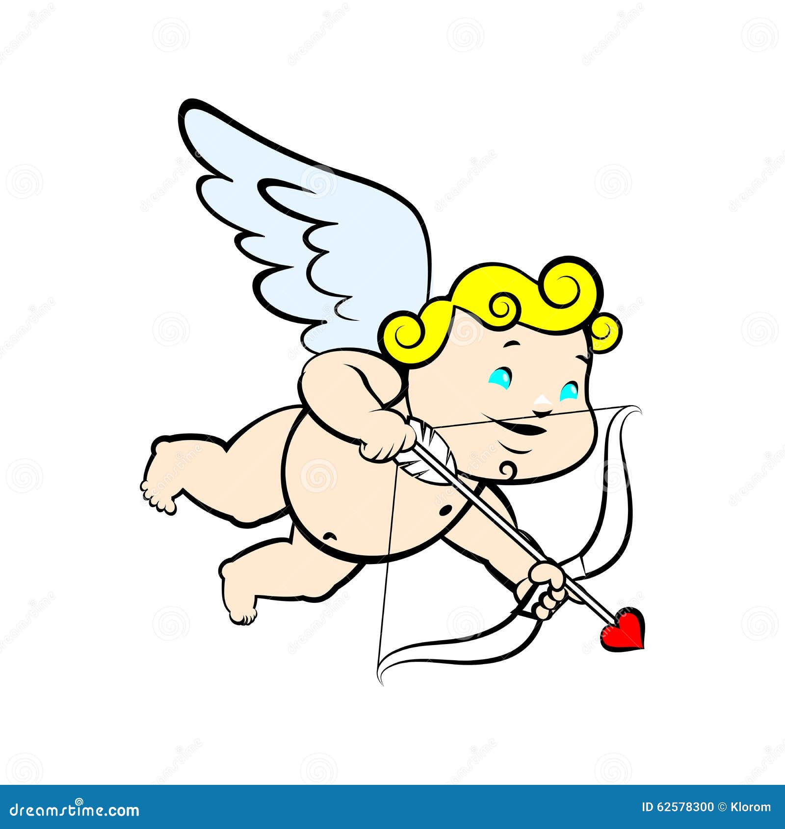Angel With Bow And Arrow Vector Illustration | CartoonDealer.com #62578300