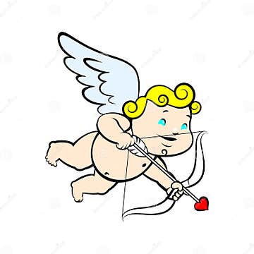 Angel with bow and arrow stock vector. Illustration of cupid - 62578300