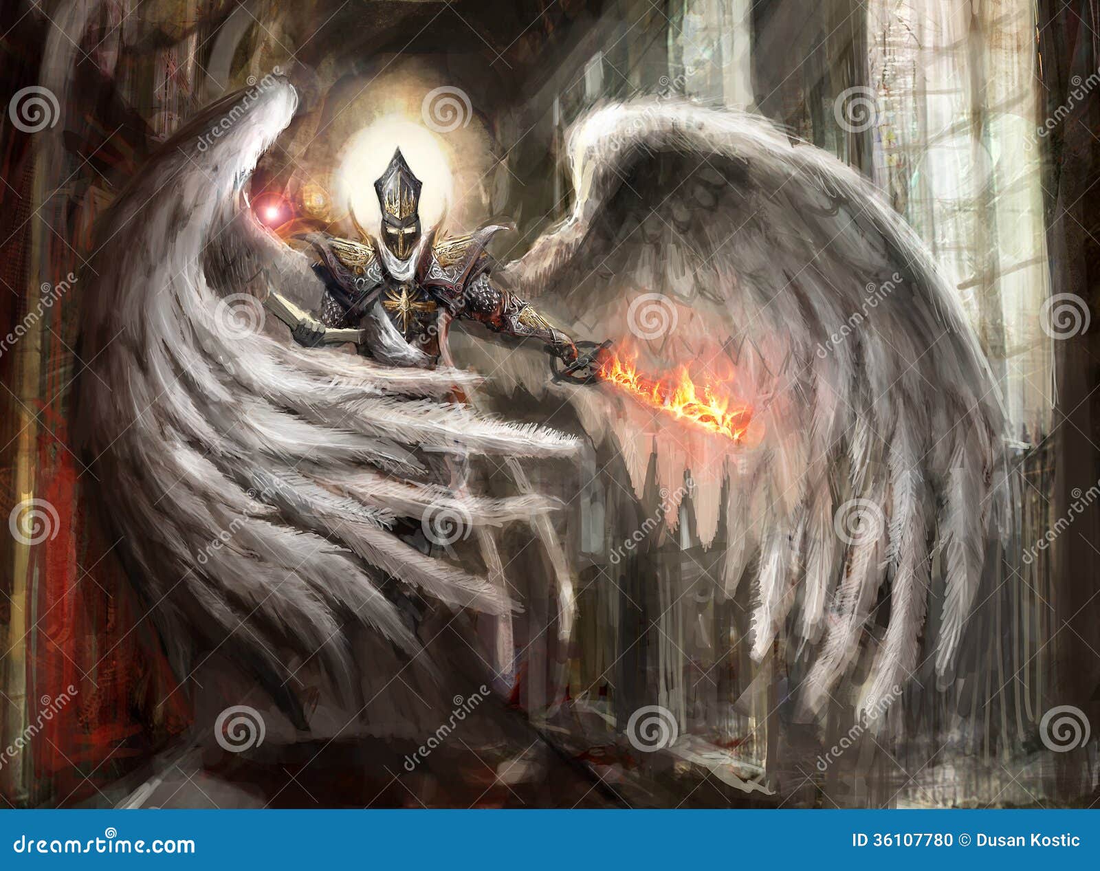Angel stock illustration. Illustration of digital, knight - 36107780