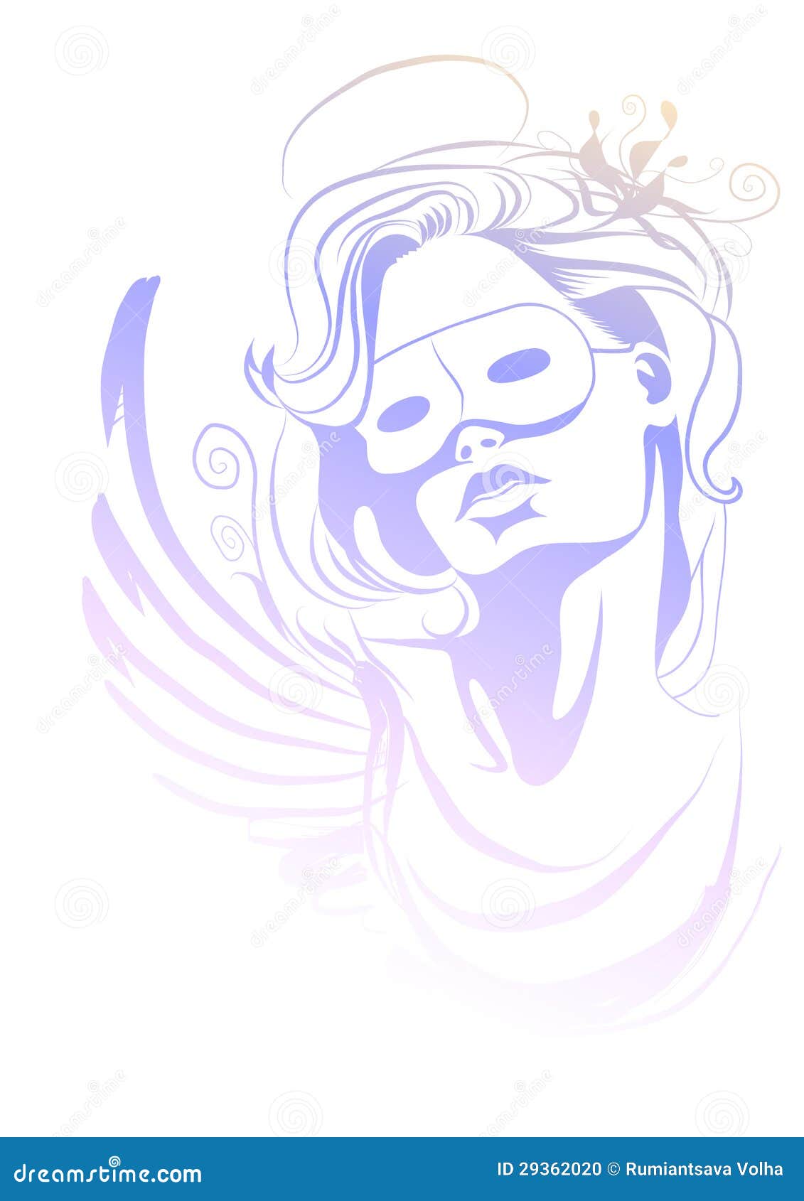 Angel in carnival mask stock vector. Illustration of graphic - 29362020